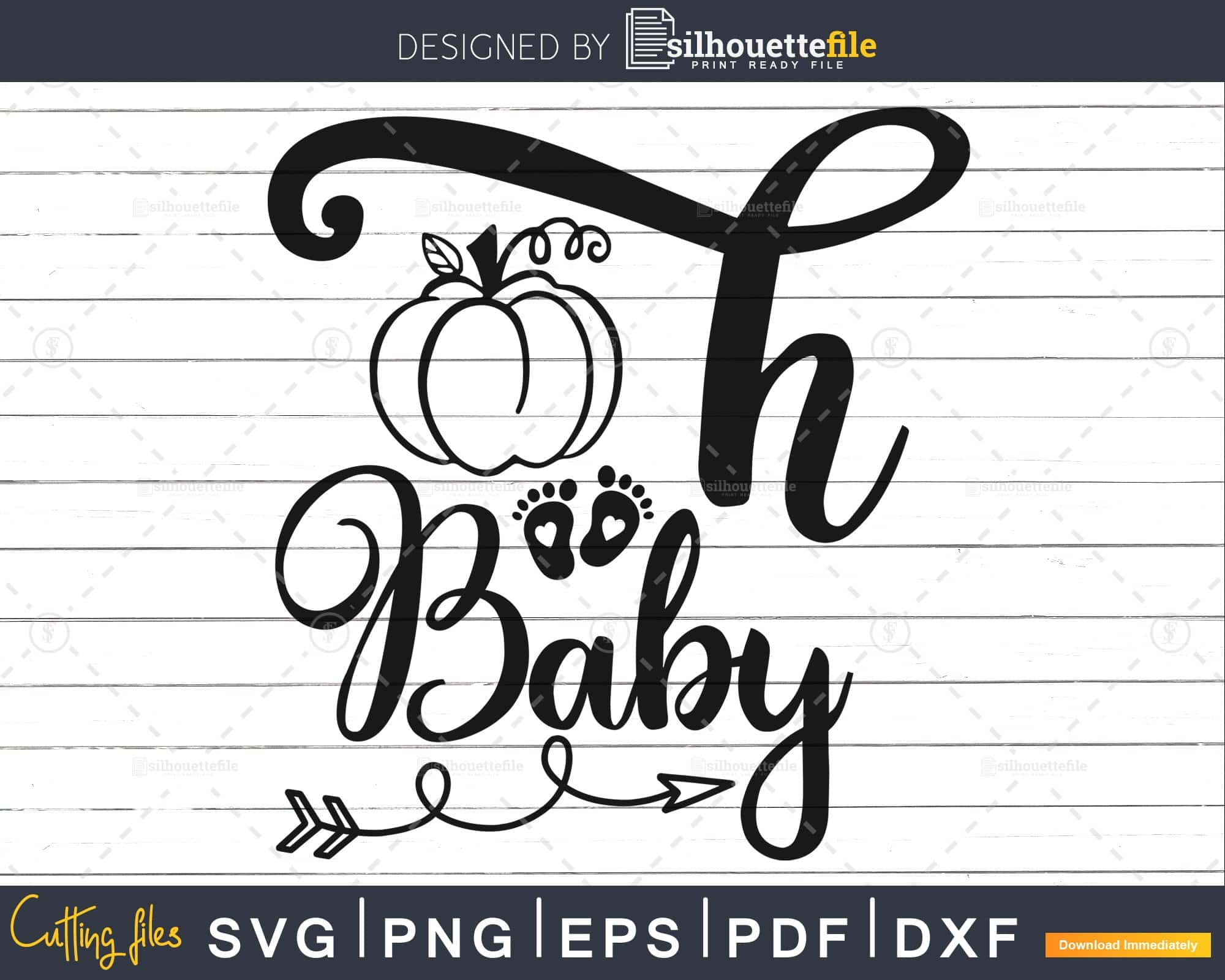 Oh baby little pumpkin Fall baby shower Svg Instant download cut file ...