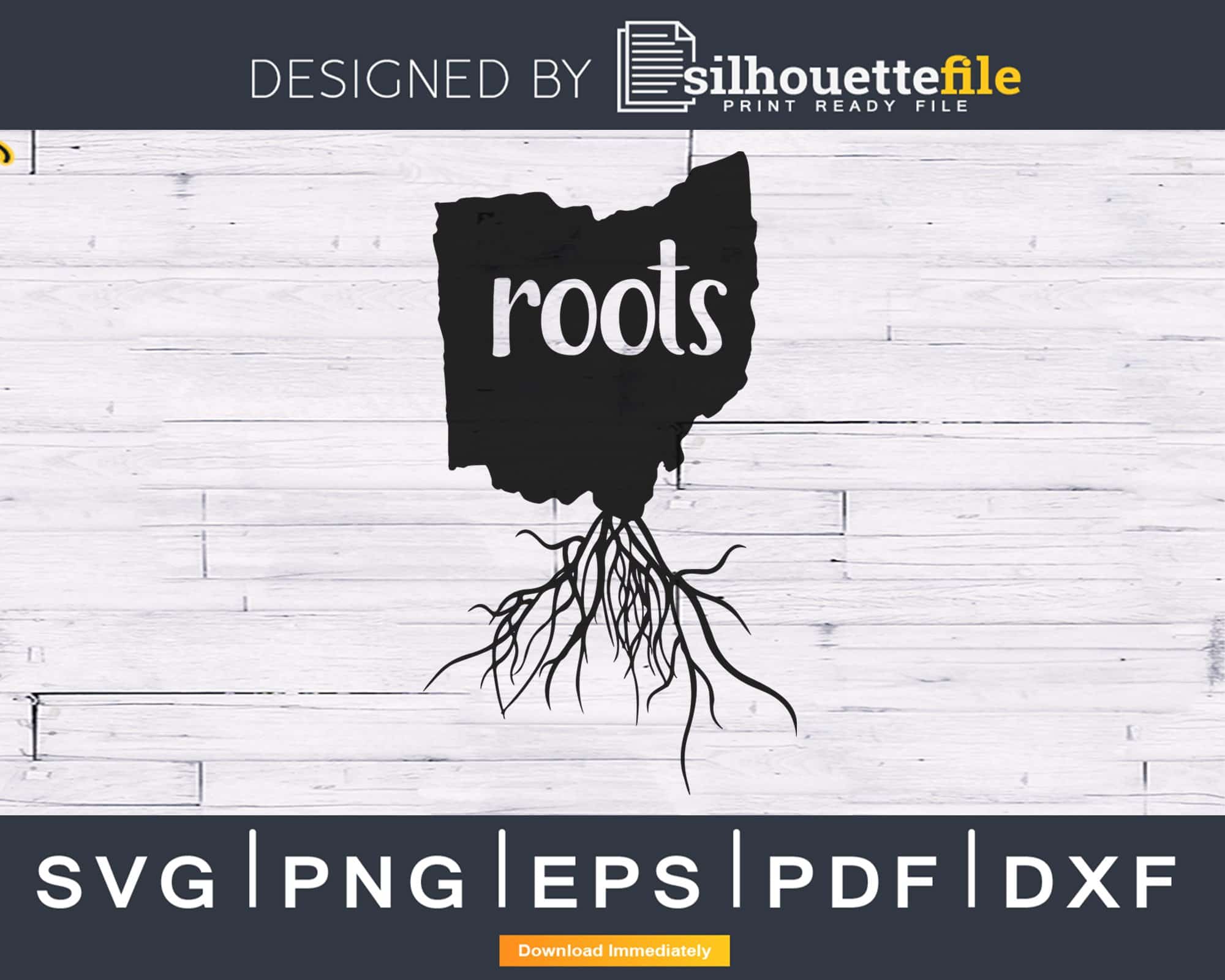 Ohio OH Roots Home Native Map svg png cricut cut files | SilhouetteFile