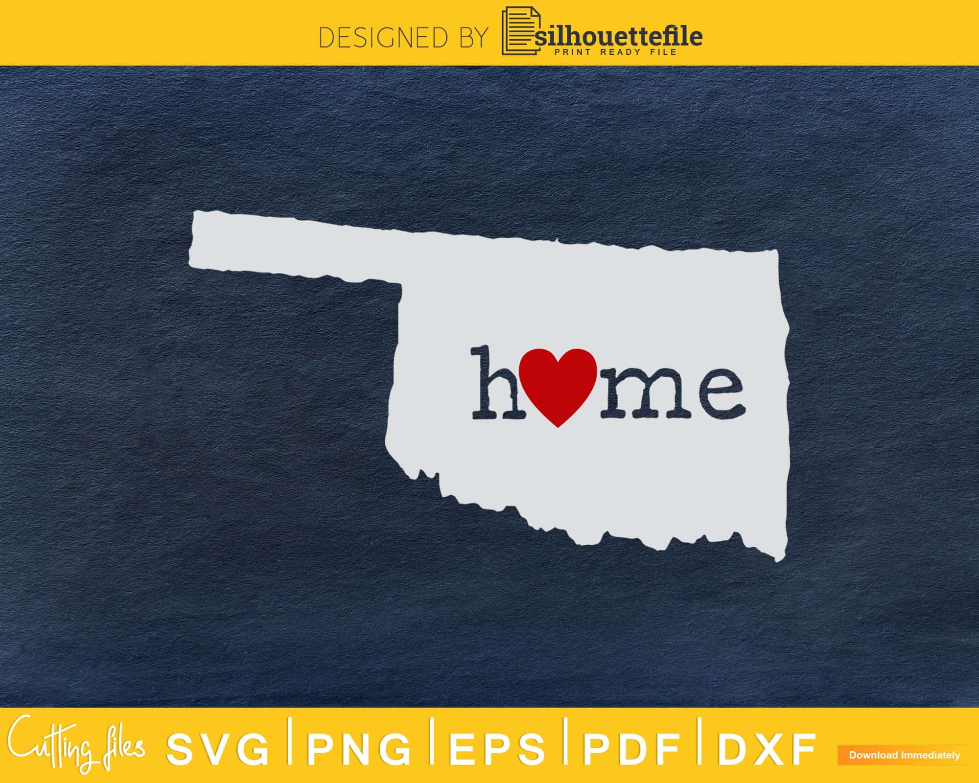 Oklahoma OK Home Heart Native Map svg Printable files by SilhouetteFile ...