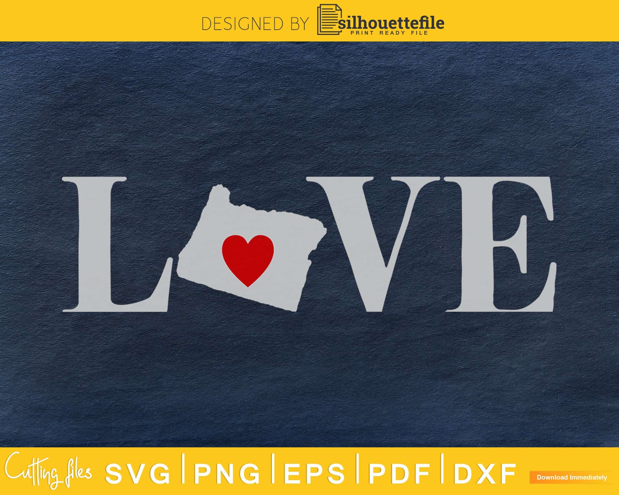 Oregon OR Love Home Heart Native Map svg dxf cut files by ...