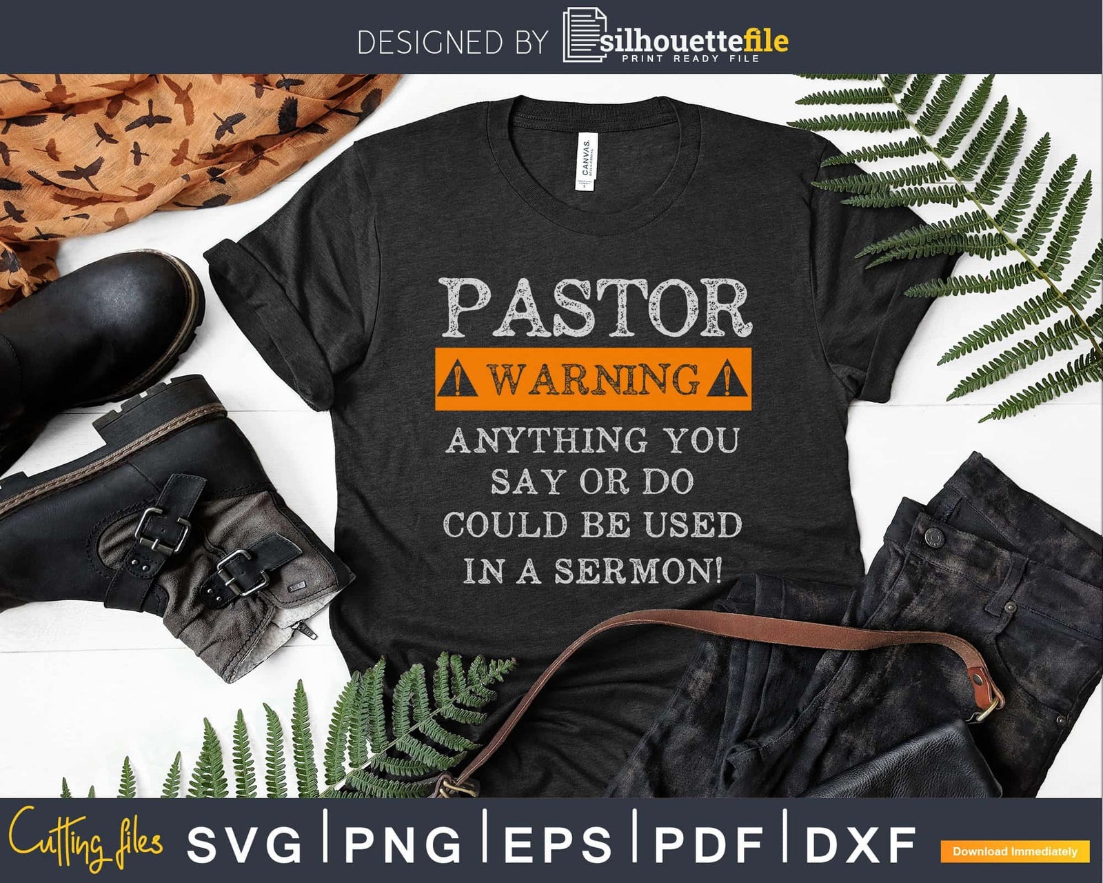 Pastor Warning I Might Put You In A Sermon svg png dxf printable file ...