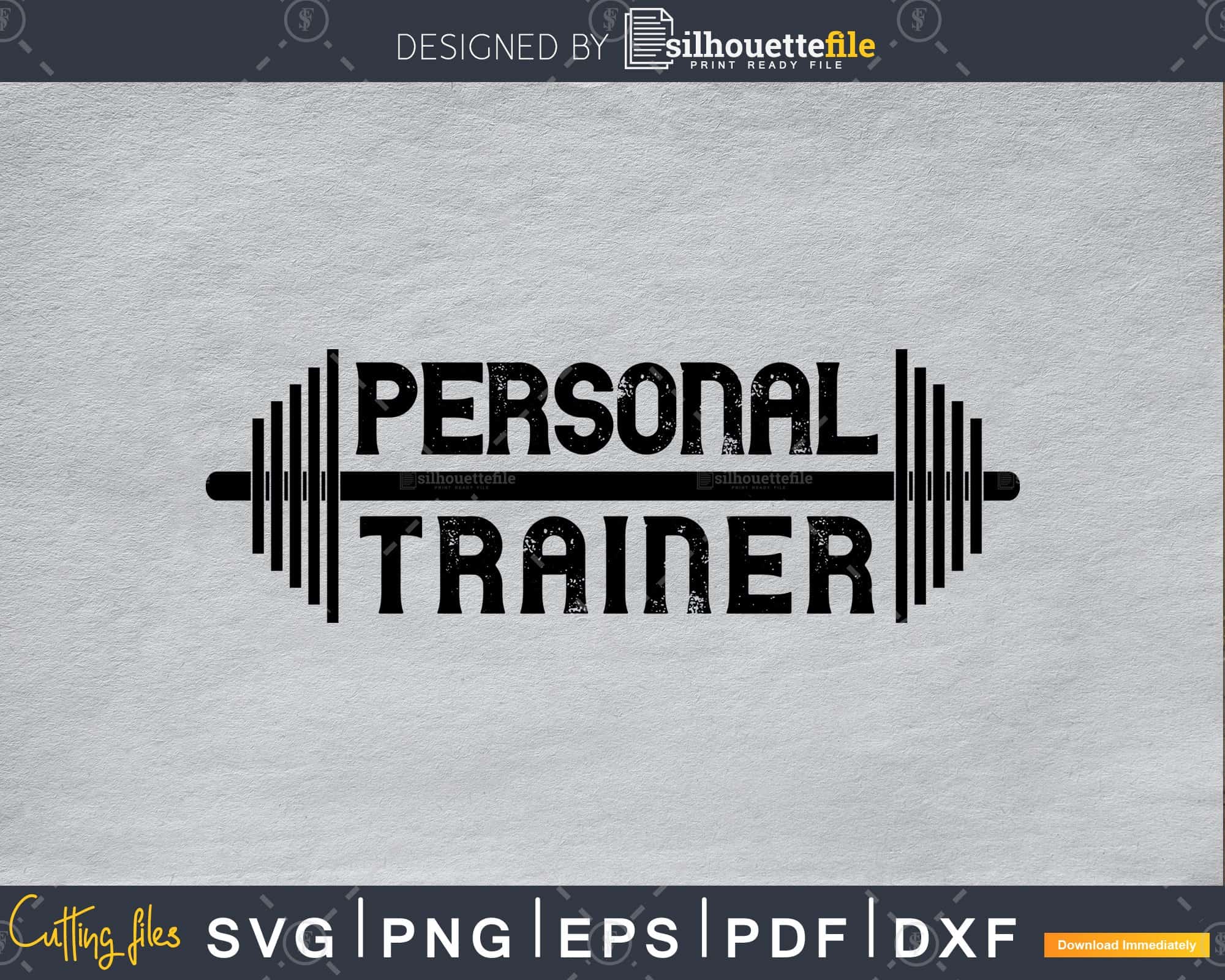 Personal Trainer Workout fitness svg printable cut file | Silhouettefile