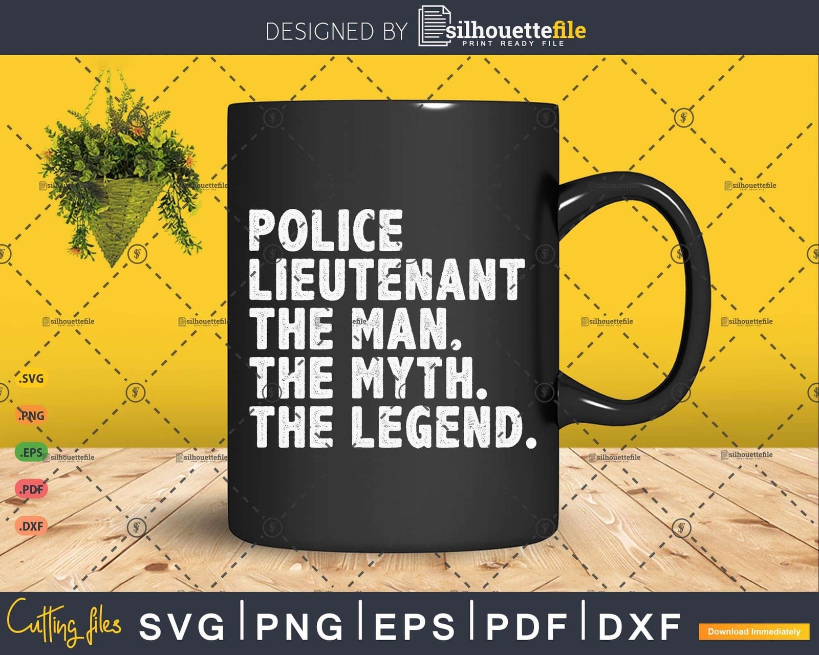 Police Lieutenant Gift The Man The Myth The Legend Svg Png Cut Files ...