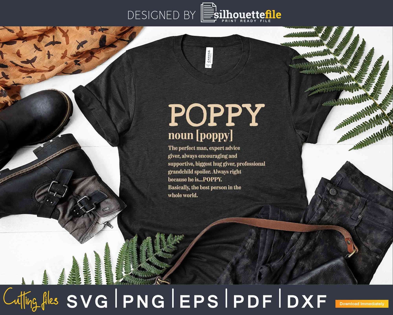 Poppy Definition Grandpa Father's Day Svg Dxf Png Cut Files ...