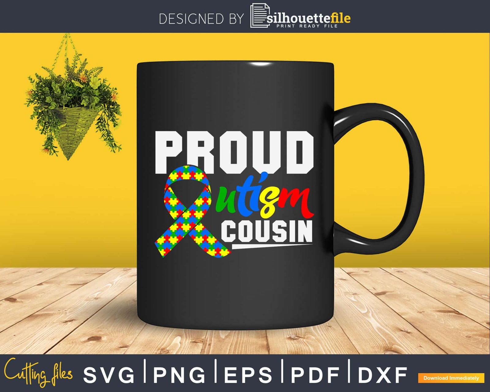Proud Autism Cousin Of Awesome Autistic Svg Dxf Png Cricut | Silhouettefile