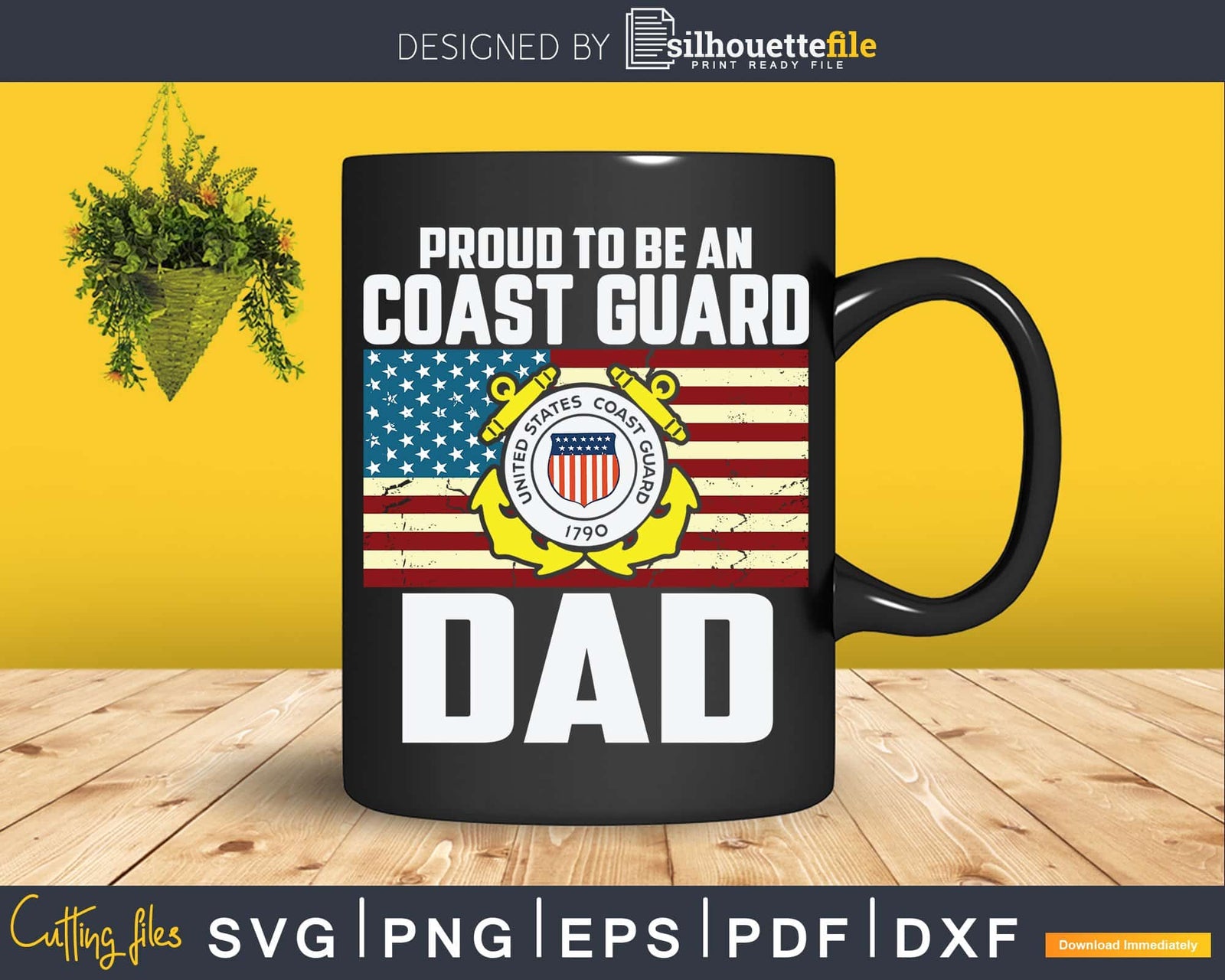 Proud To Be An Coast Guard Dad With American Flag Svg Cricut ...