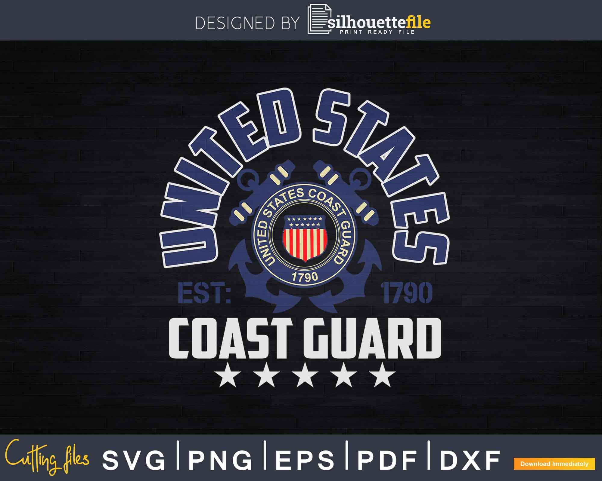 Proud US Coast Guard Military Pride Svg Cricut Cut Files | Silhouettefile