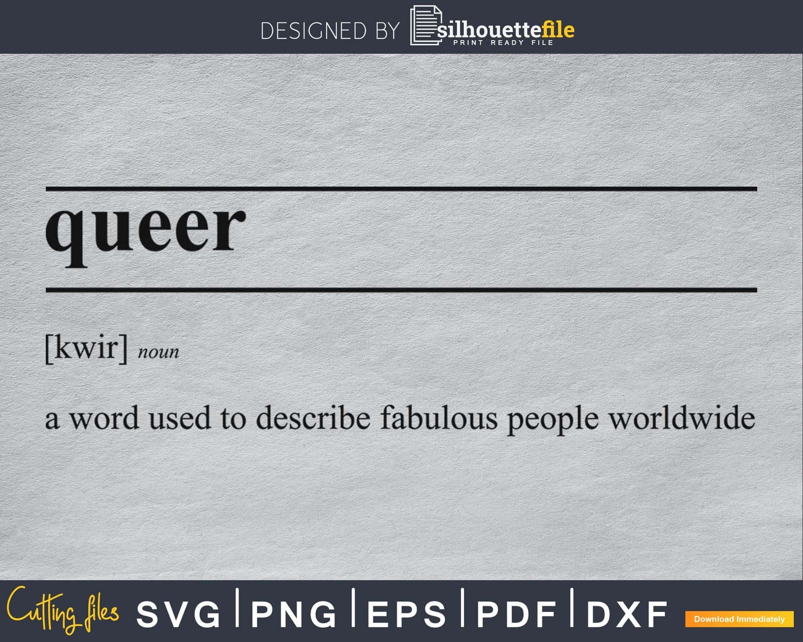 Queer png definition svg printable cut file | Silhouettefile