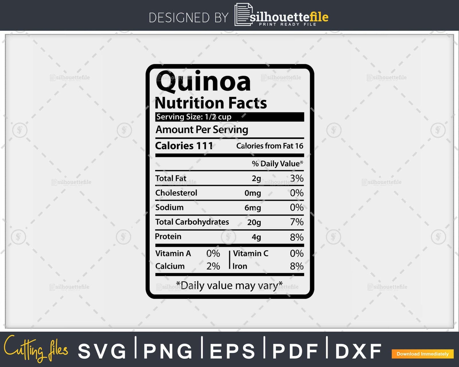 Quinoa Nutrition Facts Funny Thanksgiving Christmas Svg Png ...