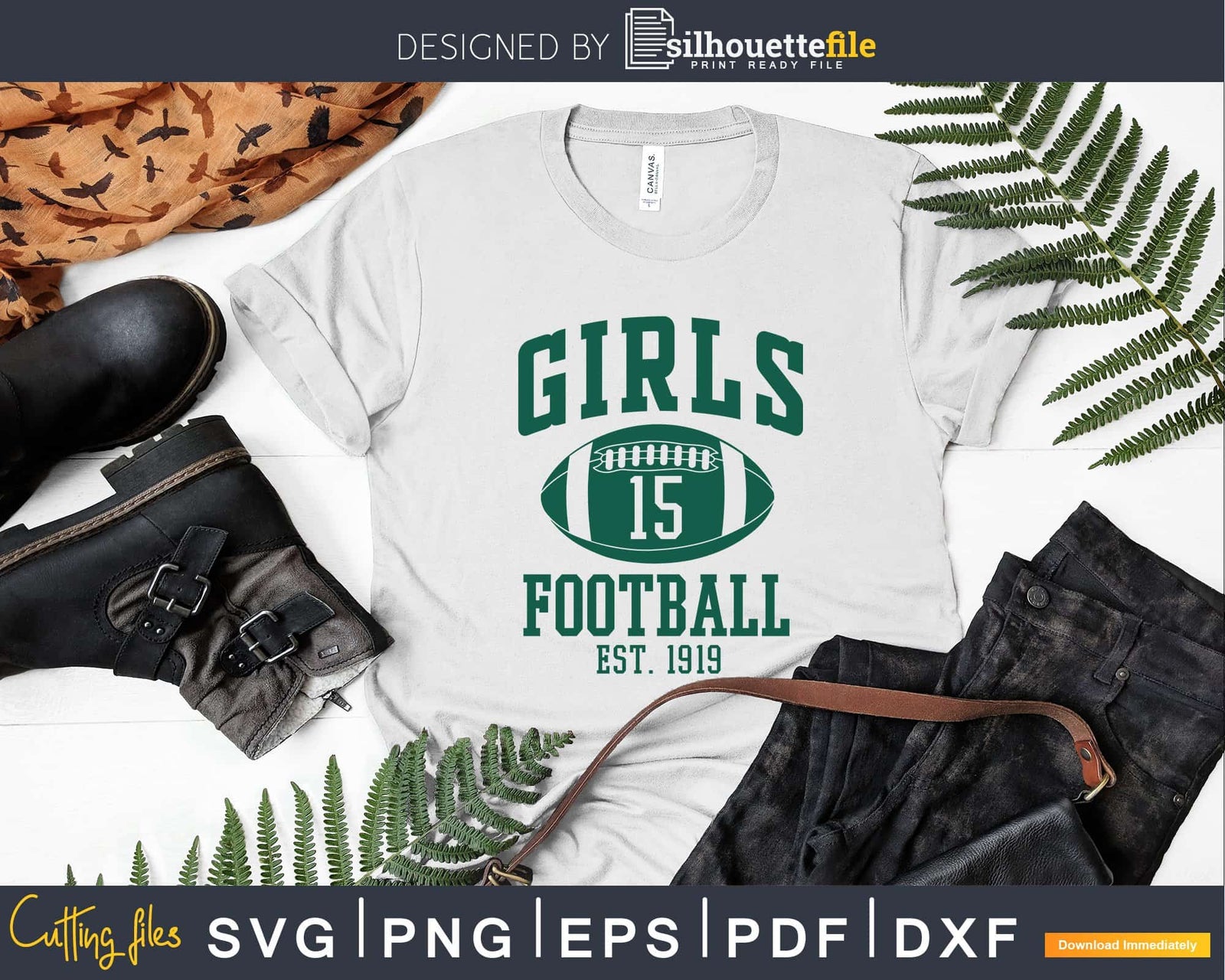 Rachel Green Girls Football svg png dxf digital download | Silhouettefile
