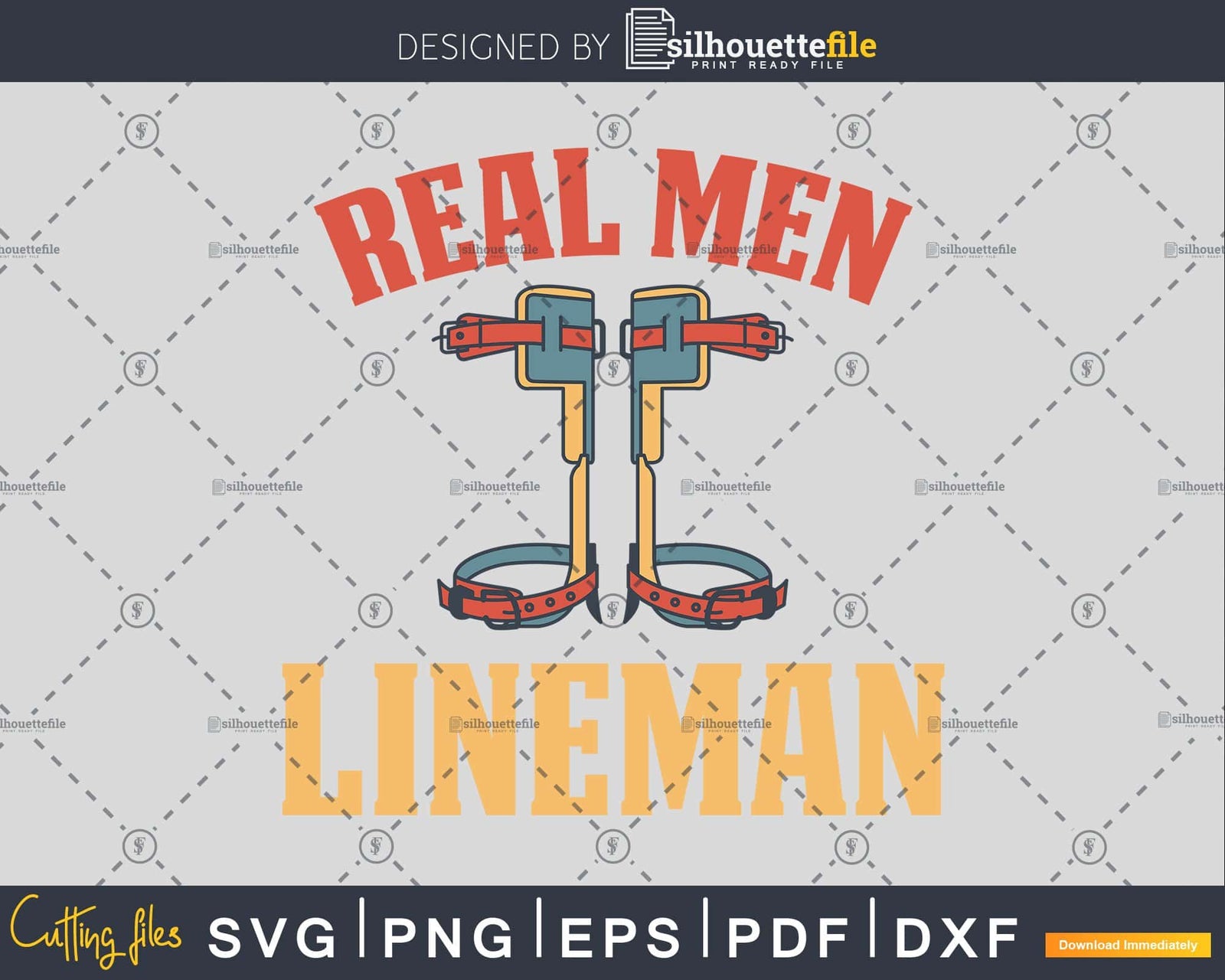 Real men Lineman vector svg png dxf digital download silhouette files ...