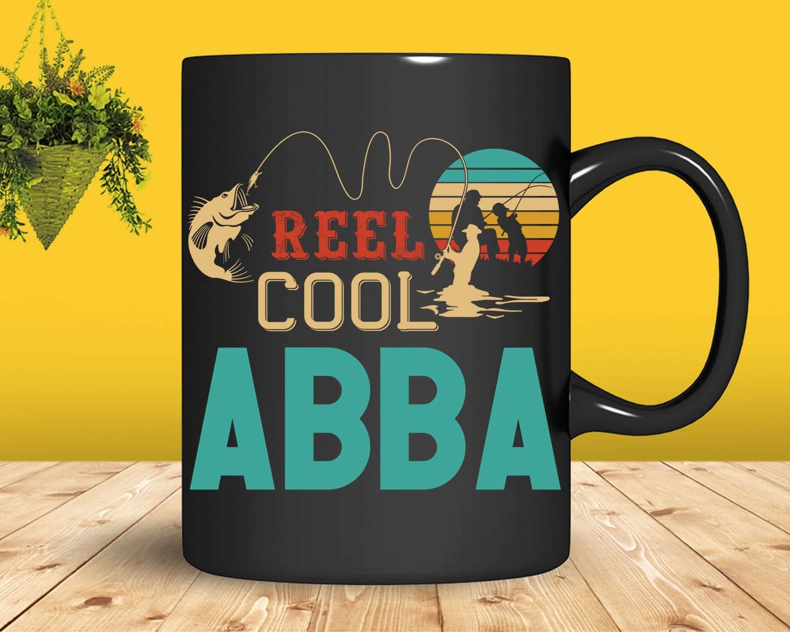 Reel Cool Abba Retro Fishing Png Svg T-shirt Design | Silhouettefile