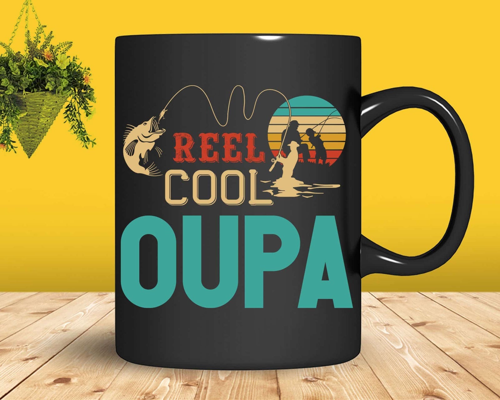 Reel Cool Oupa Retro Fishing Png Svg Digital Art Files | Silhouettefile