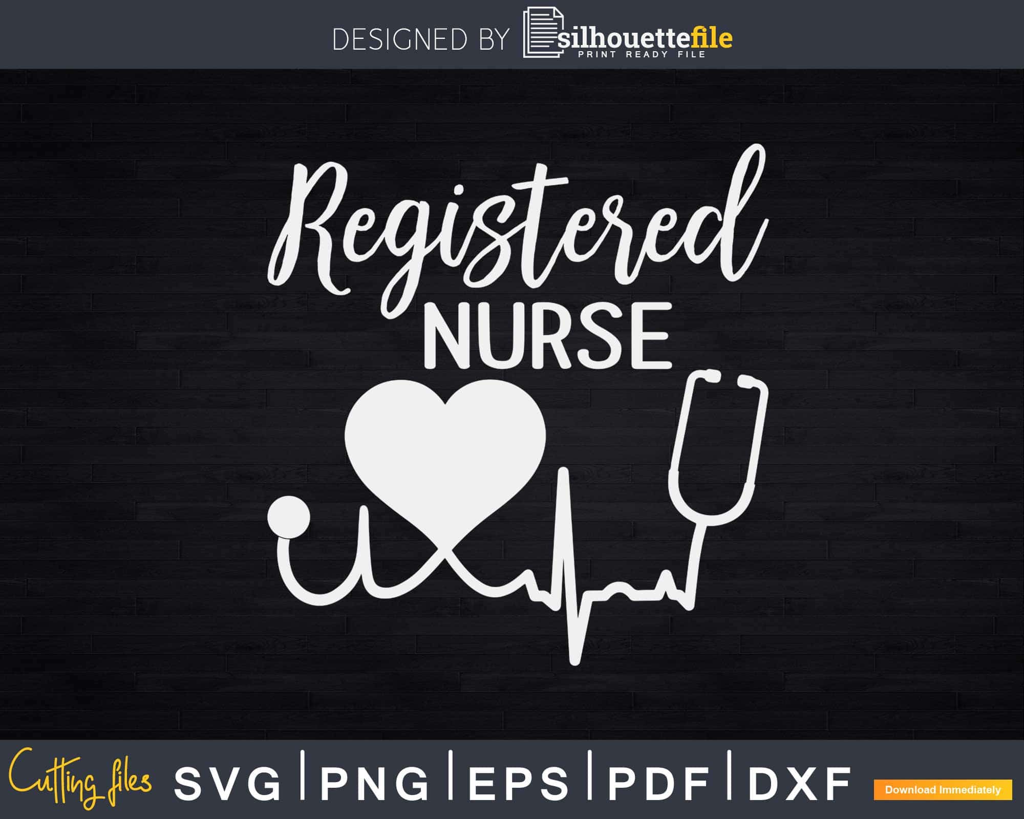 Registered Nurse Heart RN Svg Cut Files | SilhouetteFile