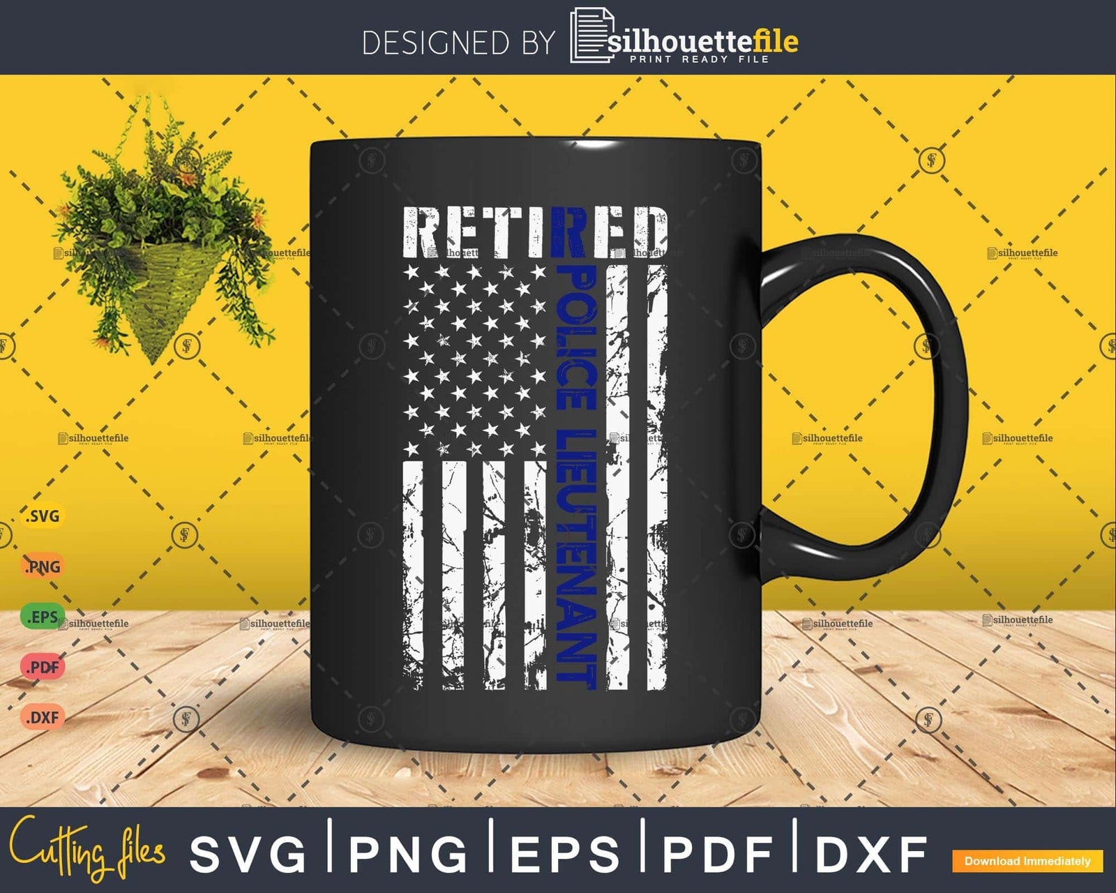 Retired Police Lieutenant American Flag Patriotic Gifts Svg Png Cut ...