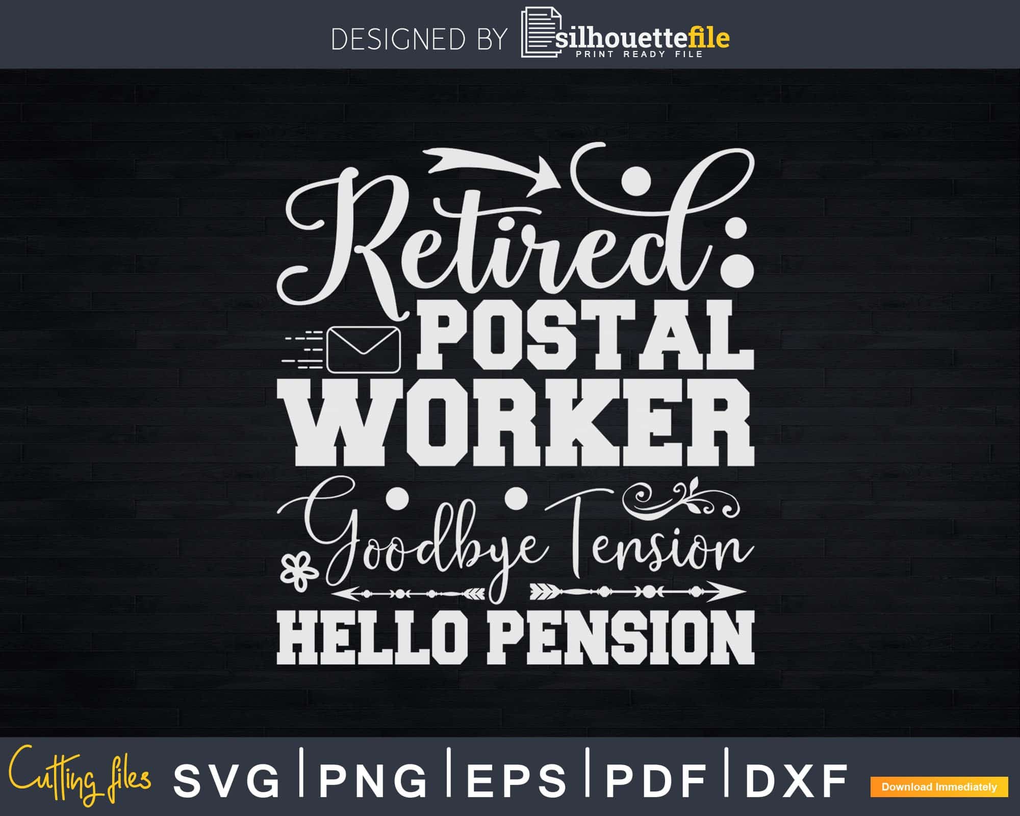 Retired Postal Worker Mail Carrier Svg Dxf Cut Files | SilhouetteFile