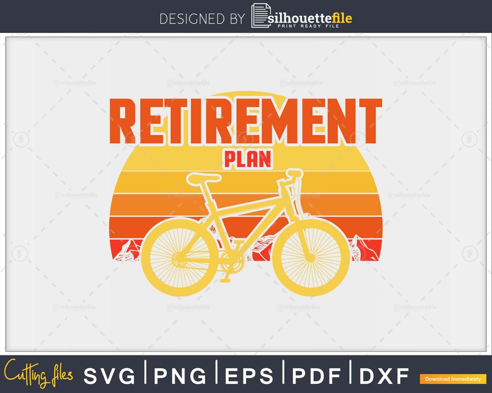 Retirement Plan Funny Bicycle Cycling Vintage Graphic svg | Silhouettefile