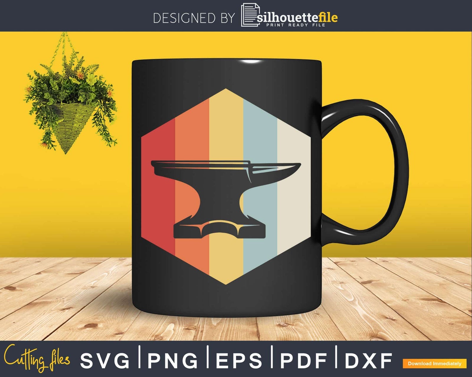 Retro Blacksmith Anvil Svg Png Dxf Digital Cutting Files | Silhouettefile