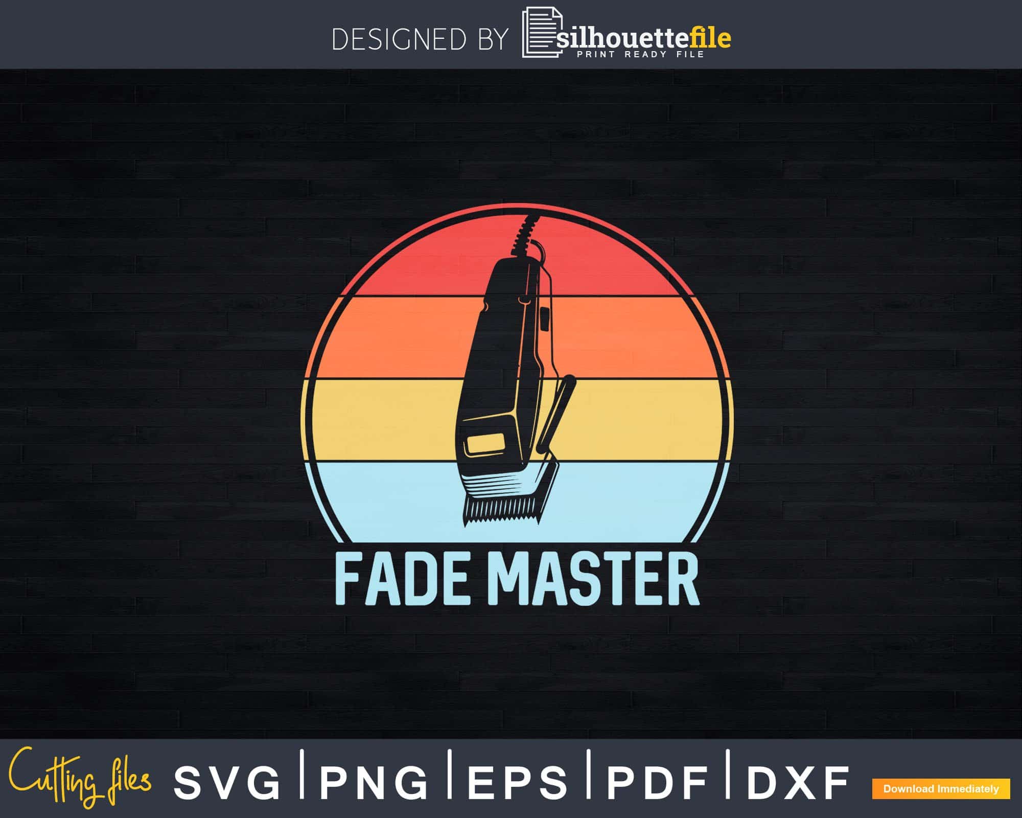 Retro Fade Master Barber Shop Svg Png Dxf Cricut Files | SilhouetteFile