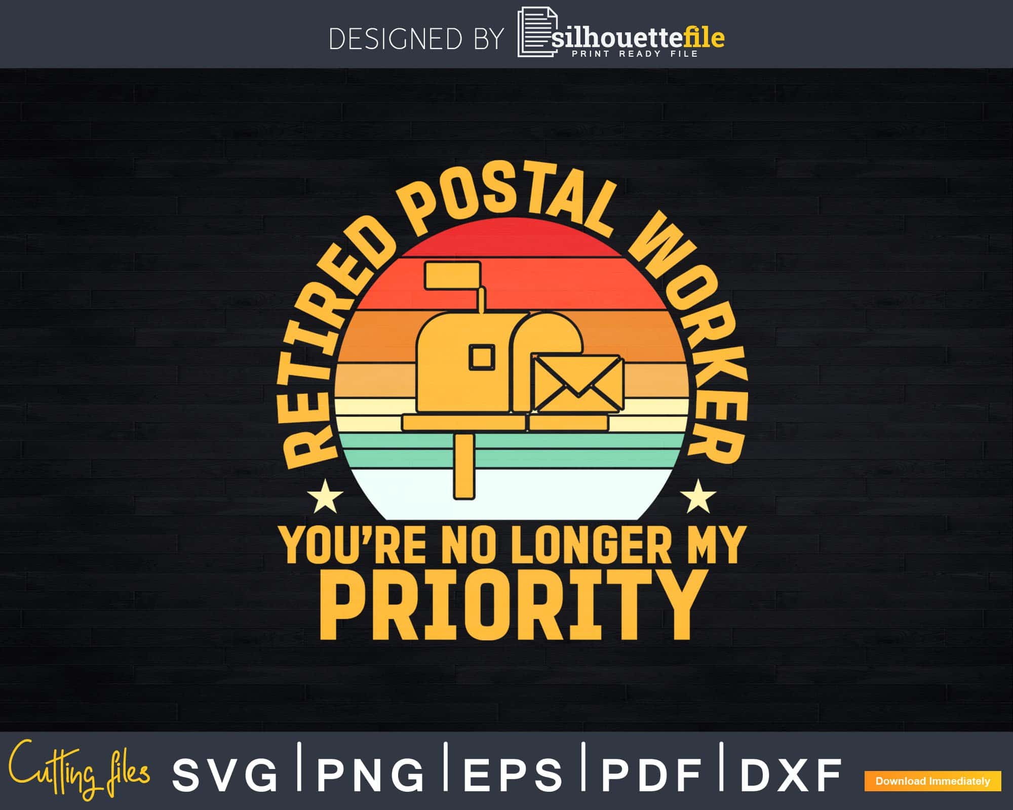 Retro Retired Postal Worker Mailman Mail Carrier Svg Dxf Cut ...