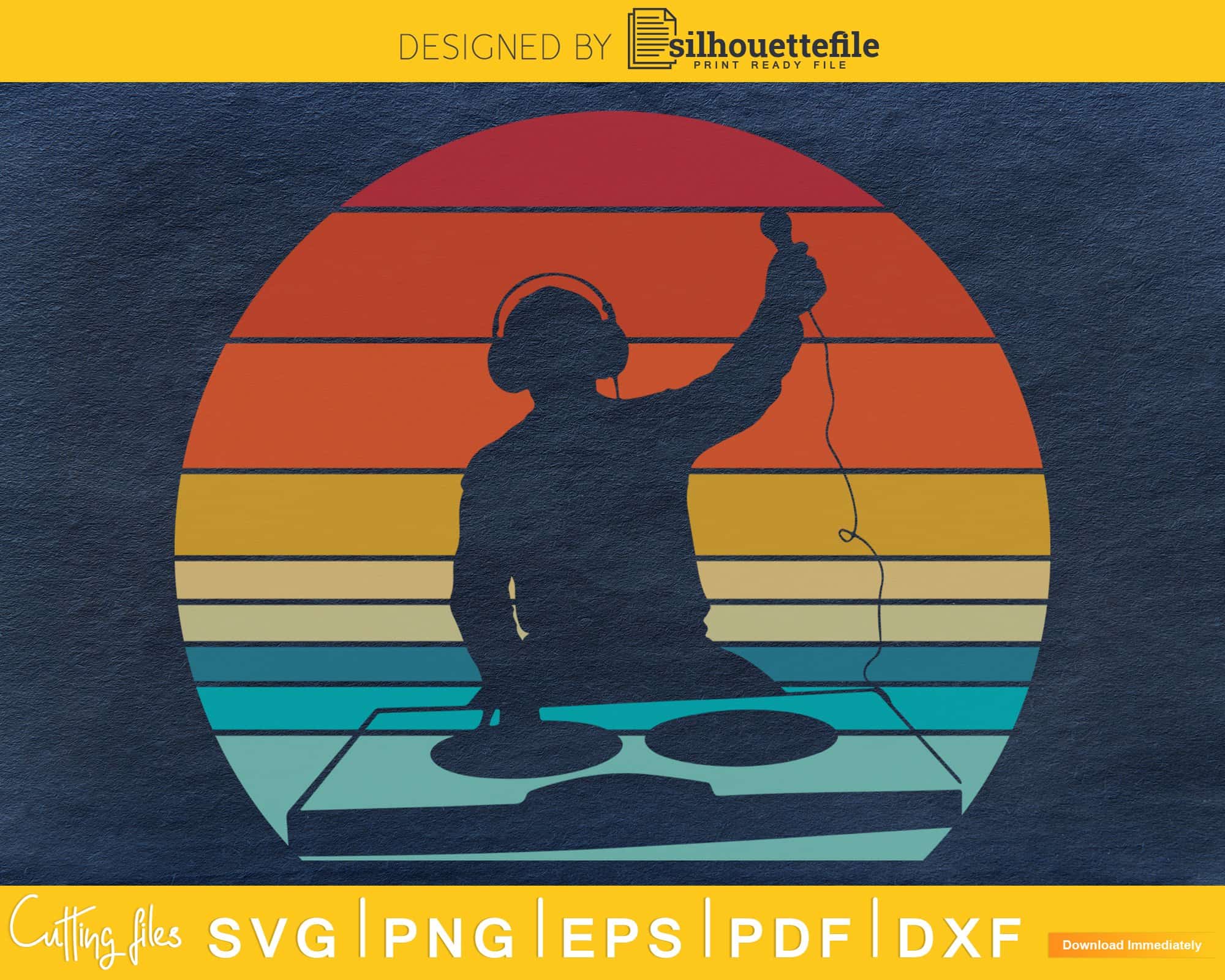 Retro vintage style Turntable Deejay Controller svg craft | SilhouetteFile