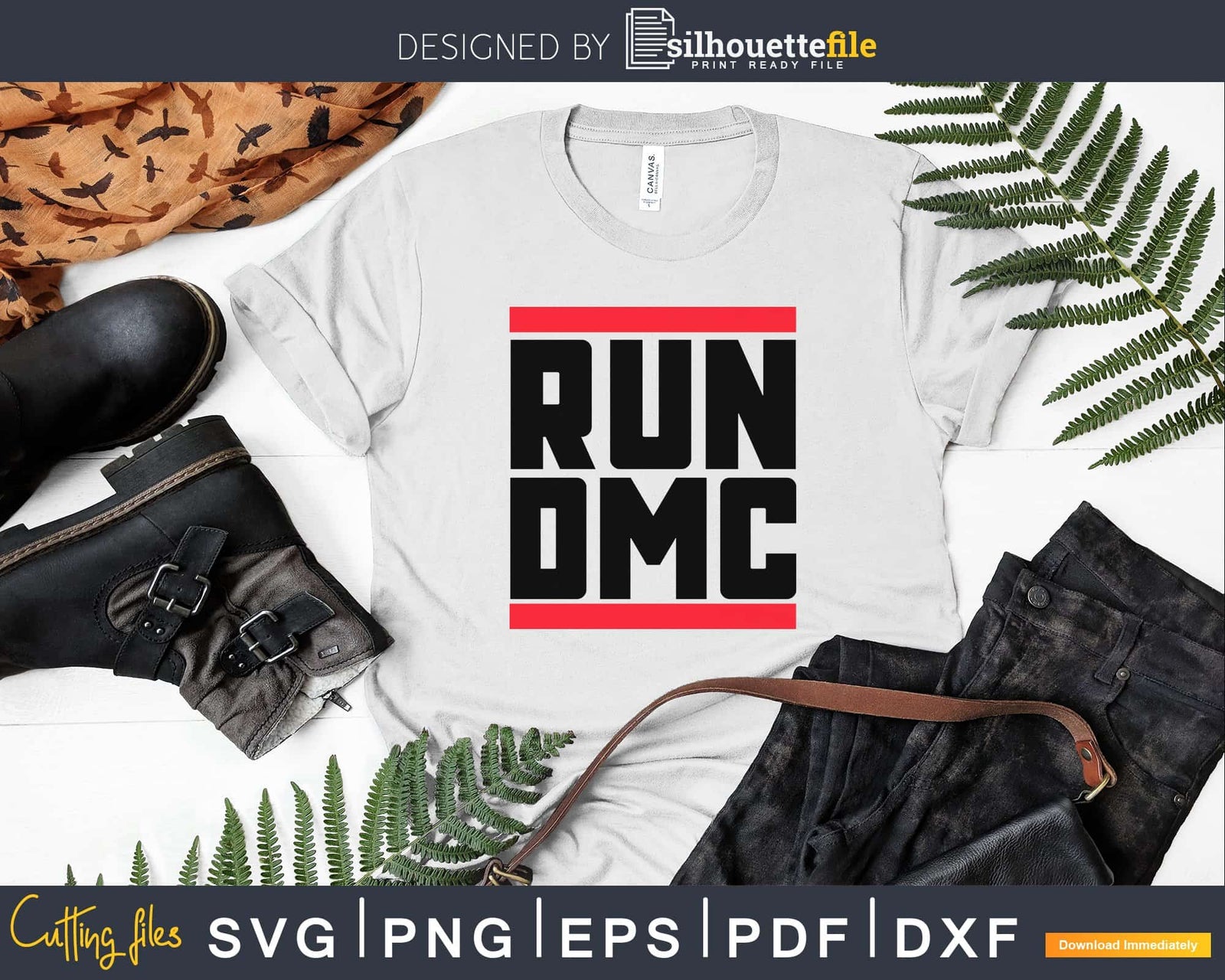 RUN DMC logo svg png cut files for silhouette or cricut | Silhouettefile