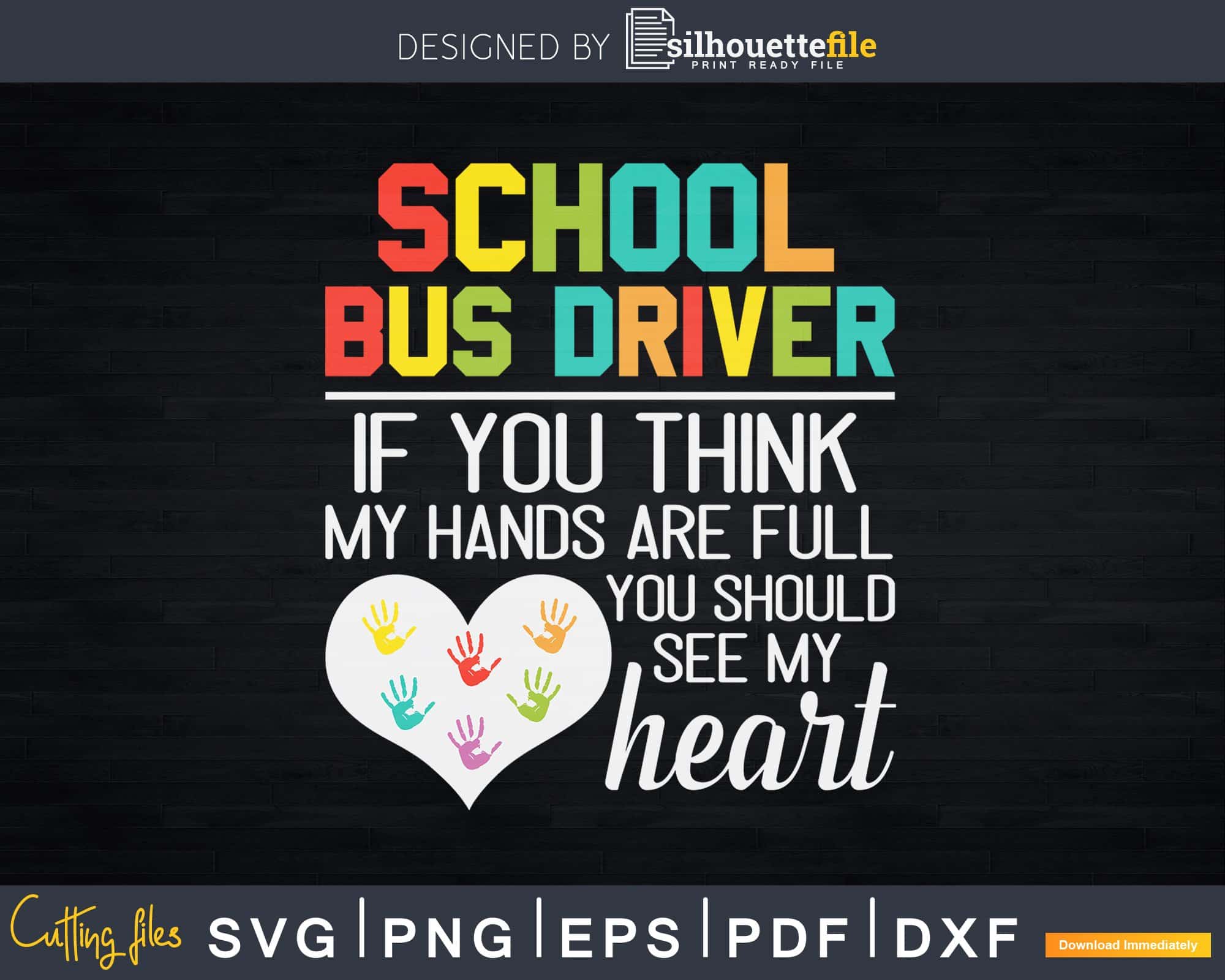 School Bus Driver Cute Heart Appreciation Svg Design Cut | Silhouettefile