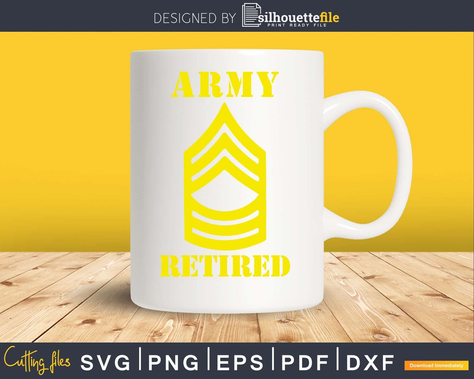 Sergeant First Class Army Retired Svg Dxf Png Cutting File | Silhouettefile