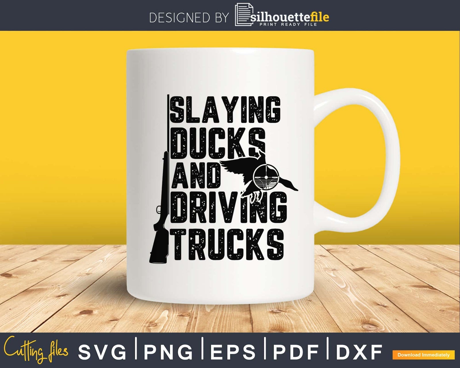Slaying Ducks and Driving Trucks svg png cutting digital | Silhouettefile