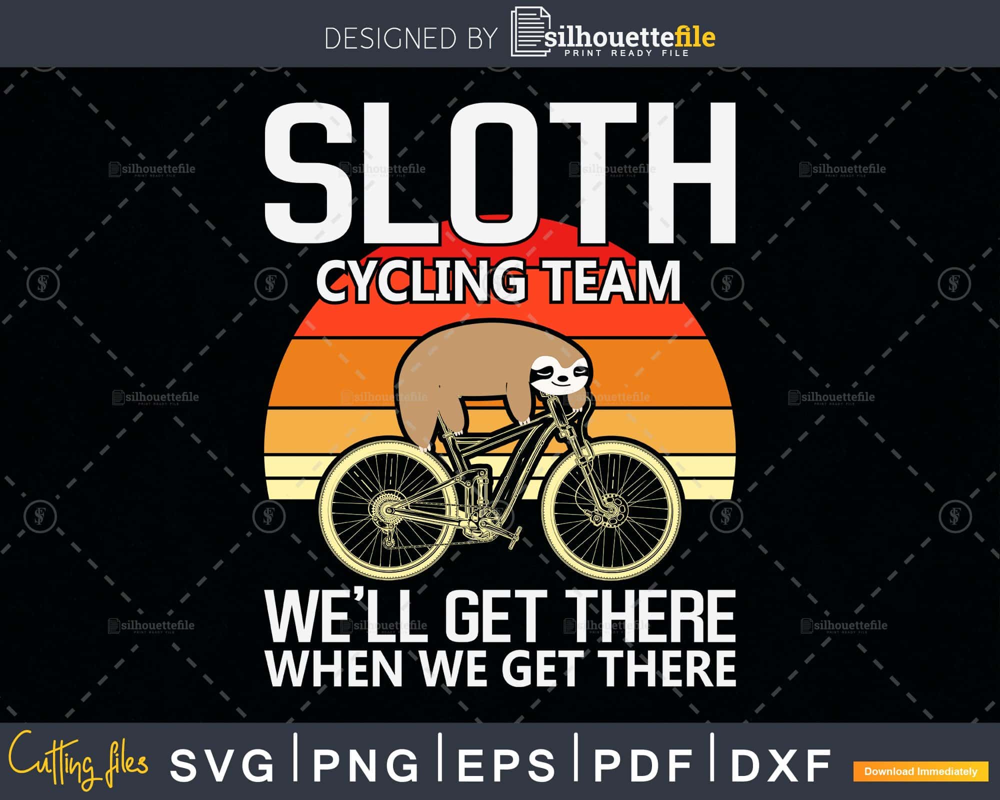 Sloth Cycling Team - Lazy Sloth Sleeping On Bicycle svg cut ...