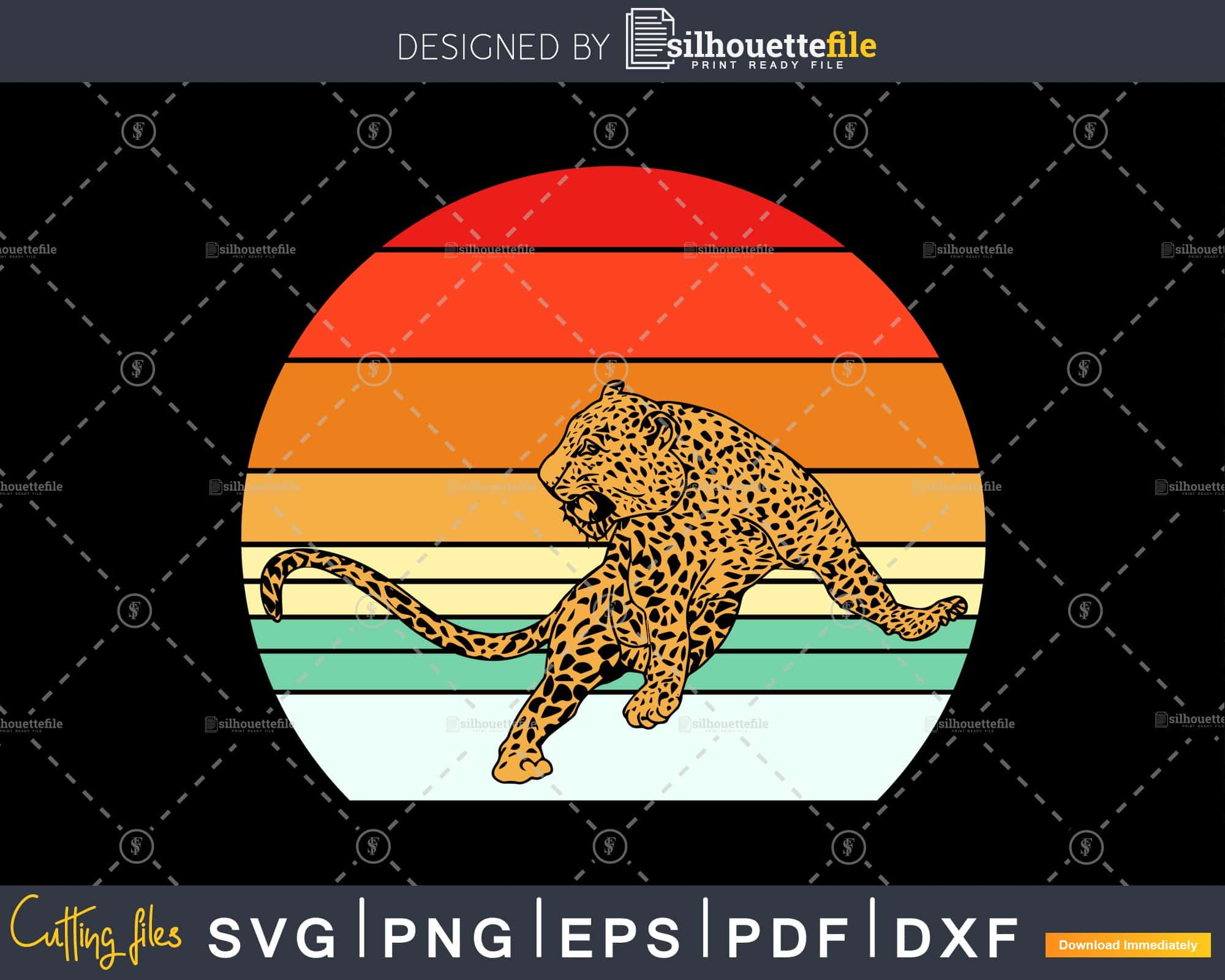 Snow Leopard Retro vintage Style cut svg png design cutting ...