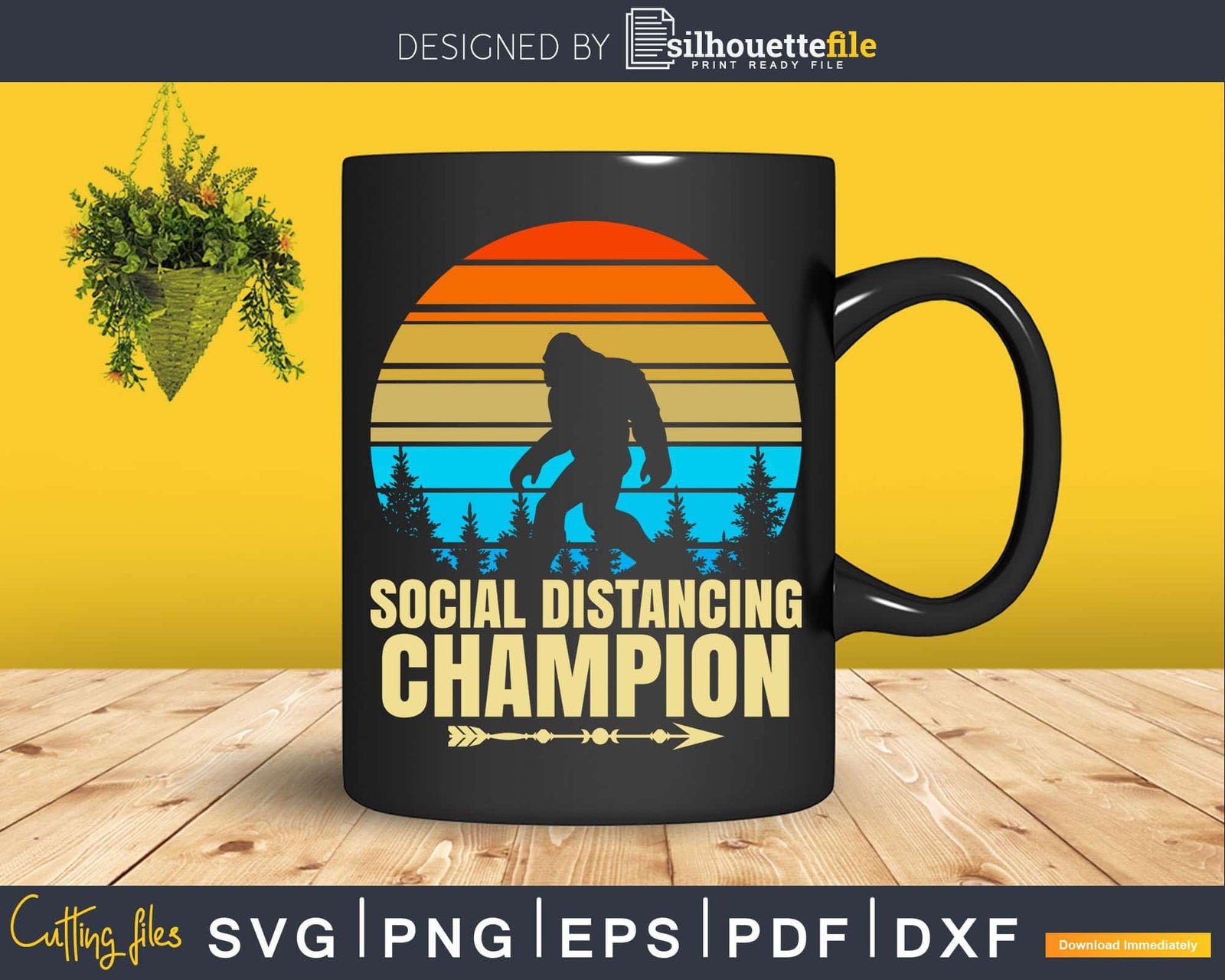 Social Distancing Champion Meme Funny Bigfoot Svg Png Cut File ...
