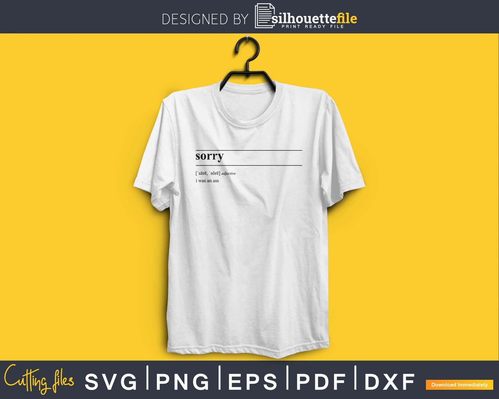 Sorry definition svg printable cut file | Silhouettefile