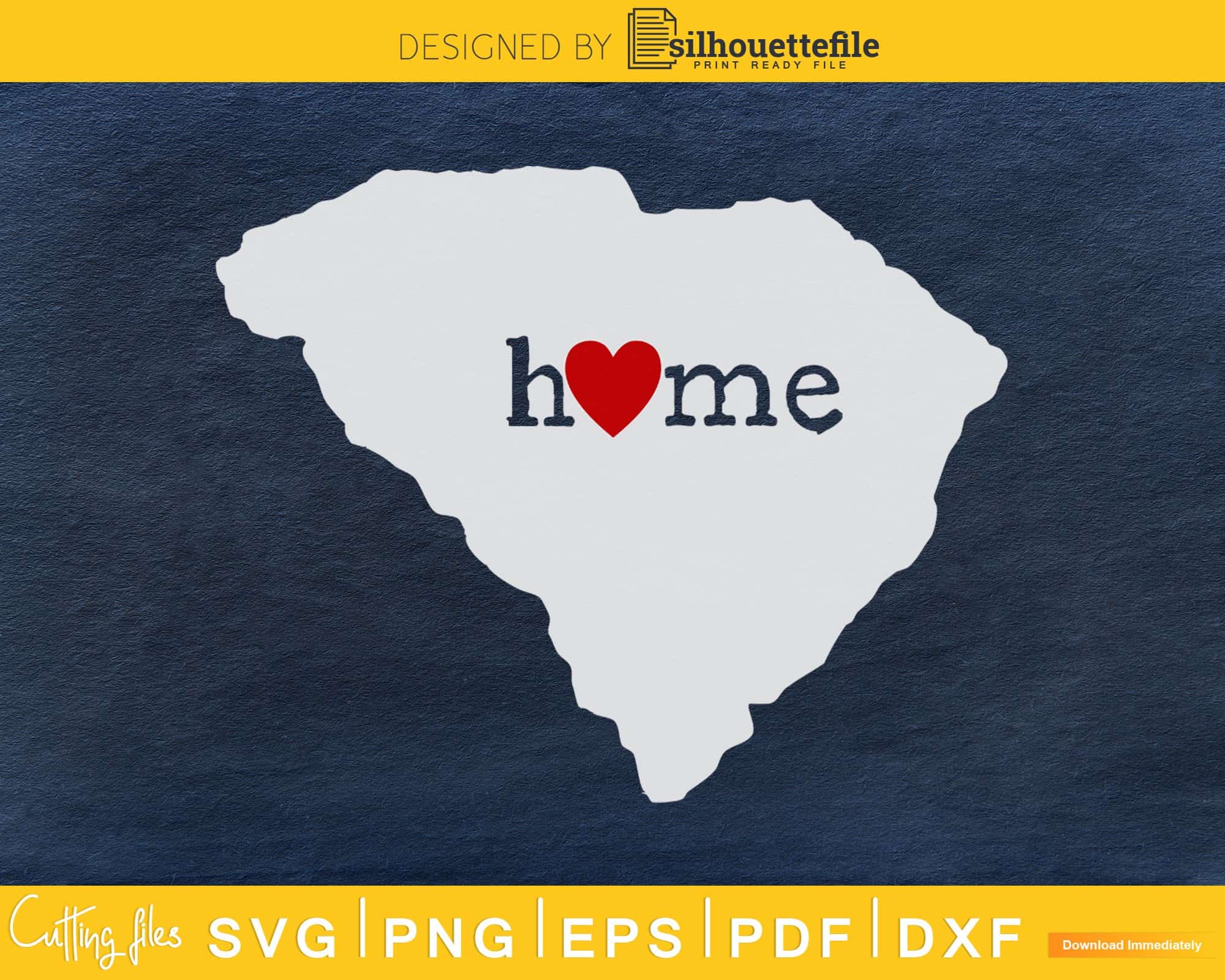 South Carolina SC Home Heart Native Map svg cricut files by ...