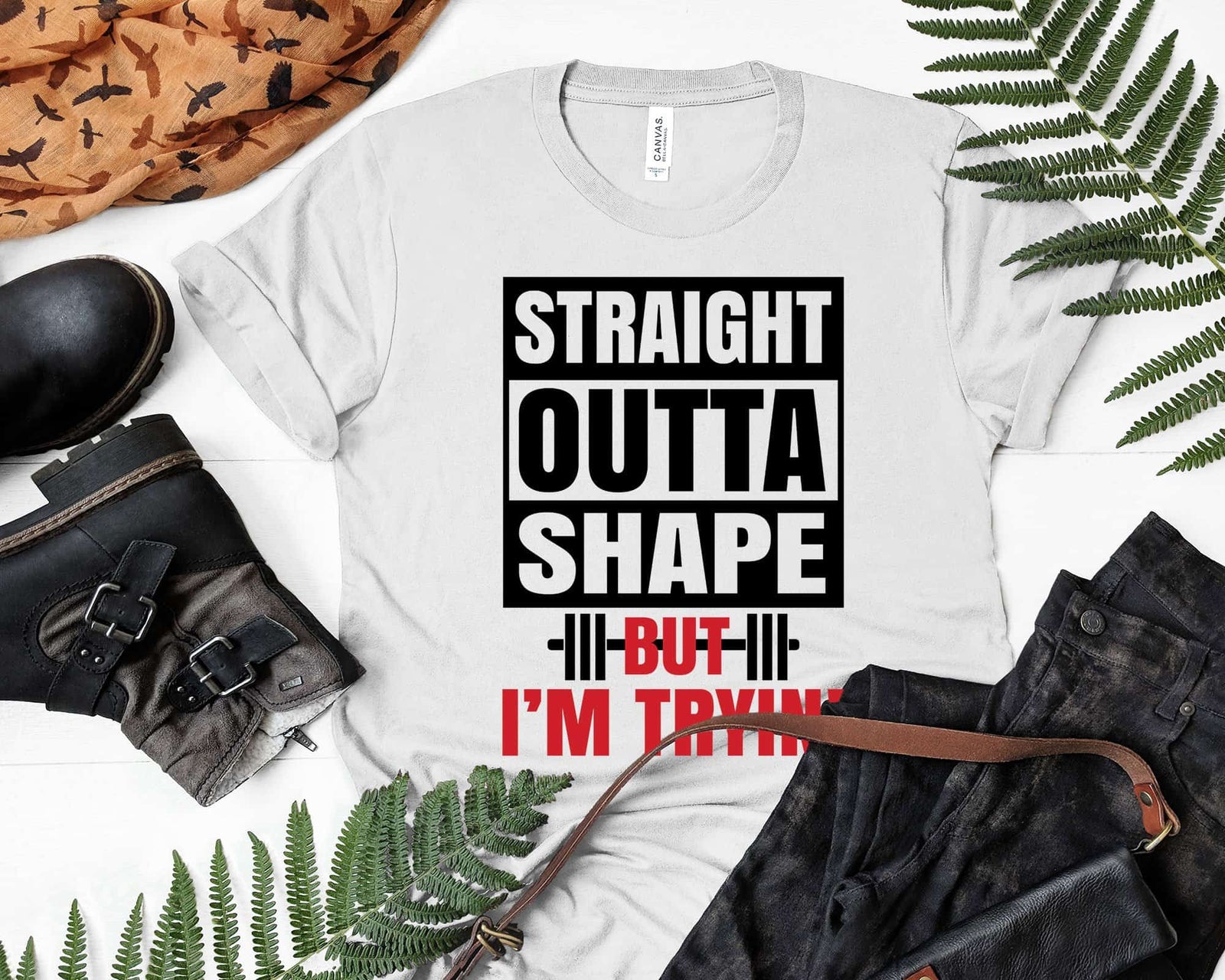 Straight Outta Shape But I’m Trying Poster Design Pdf Template ...