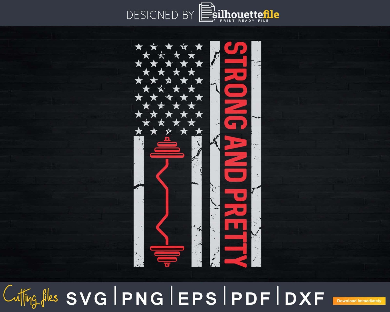 Strong And Pretty Strongman Gym Fitness Workout Svg Instant Cut Files ...