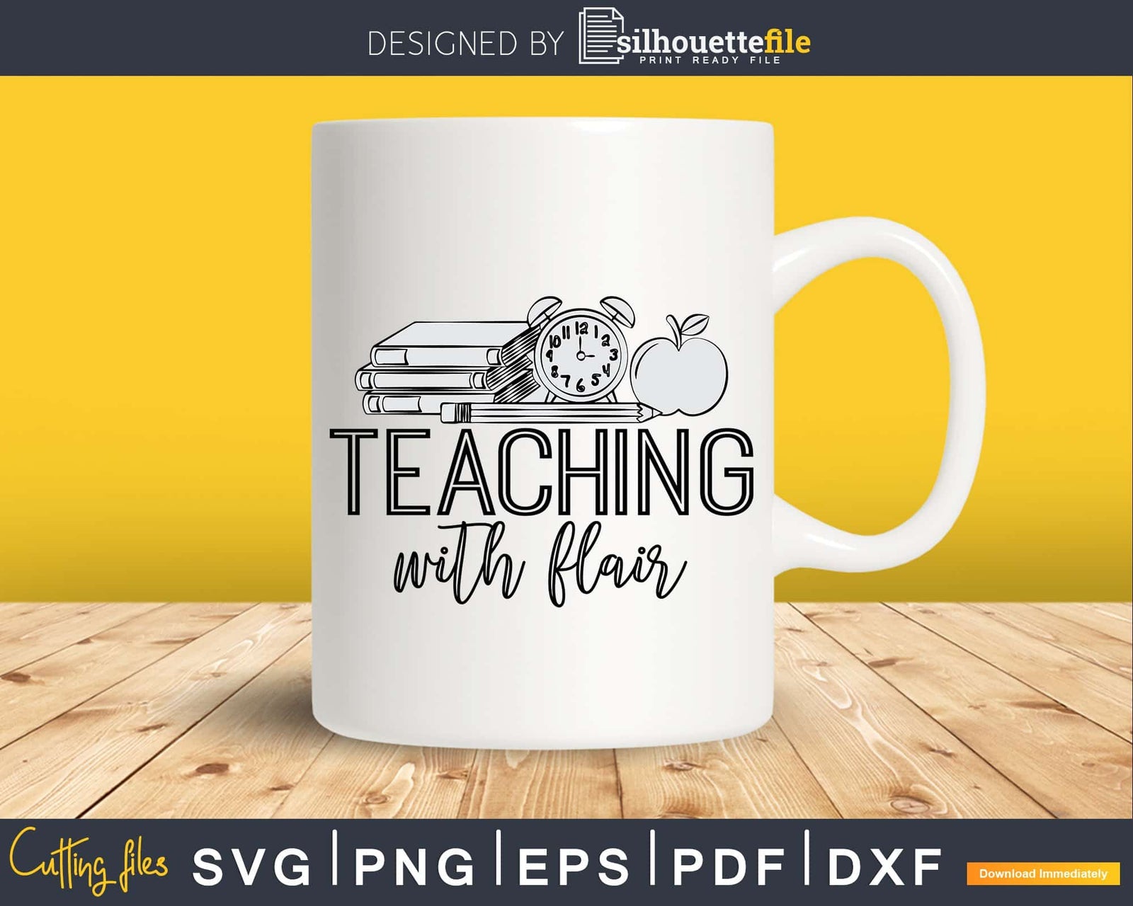 Teaching With Flair svg png dxf Digital Cut File Cricut or | SilhouetteFile