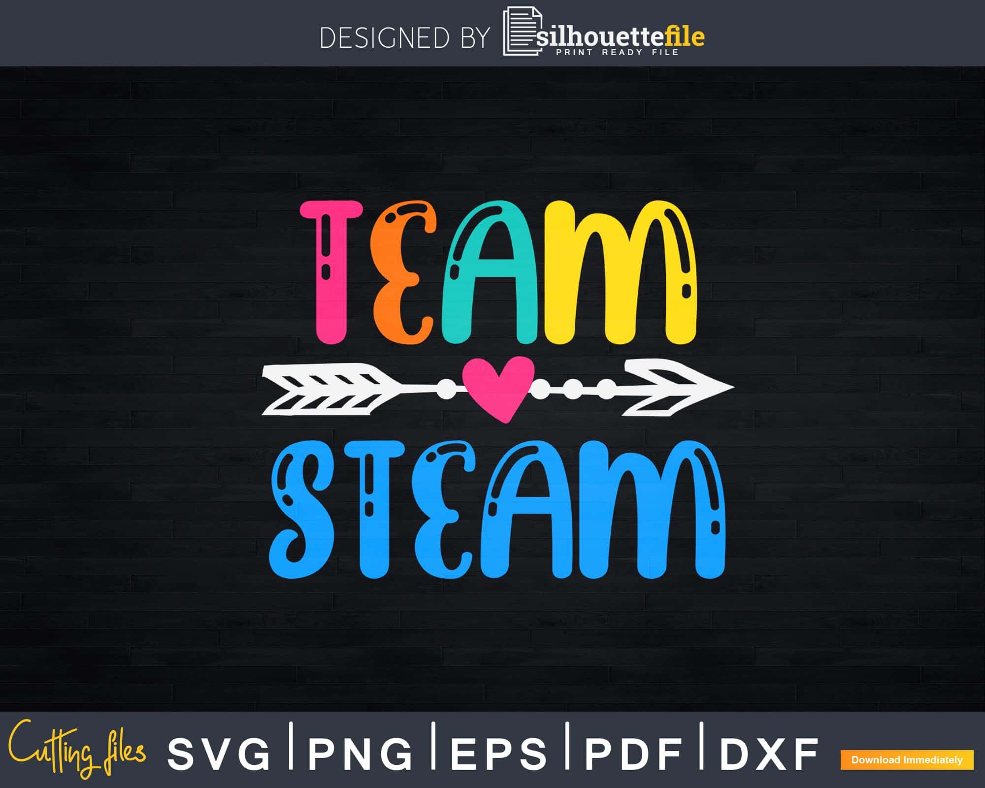 Team Steam Cute Science Teach Engineering Math Art Svg Png | Silhouettefile