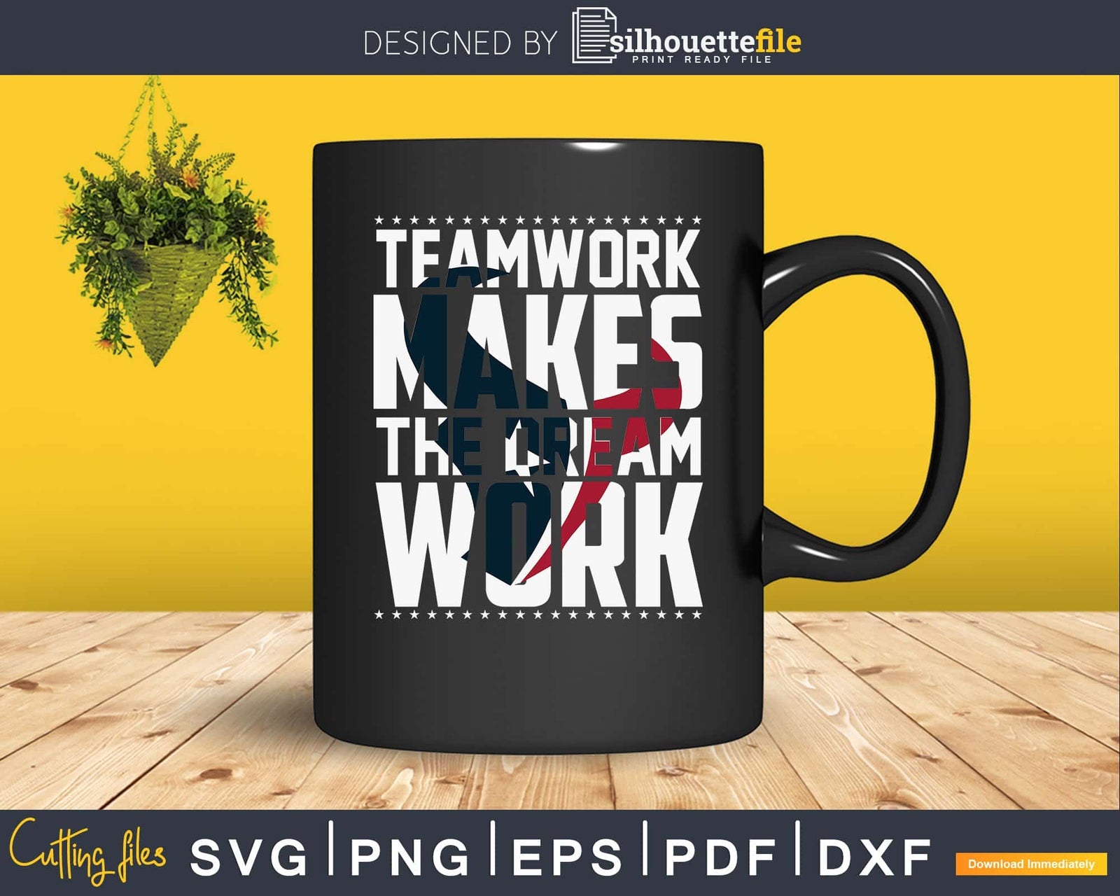 Teamwork makes the dream work Houston Texans svg cut file | Silhouettefile
