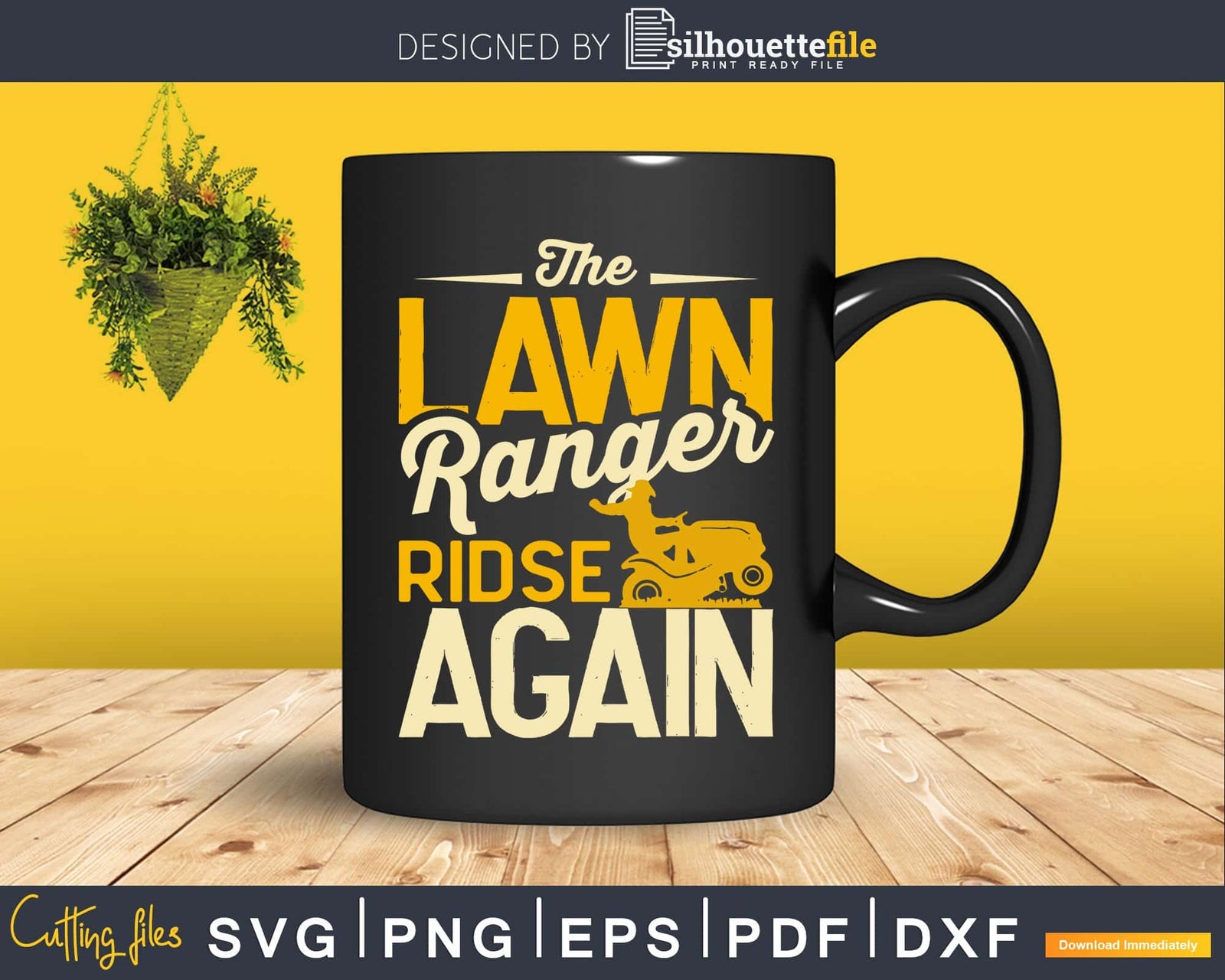 The Lawn Ranger Rides Again Lawn Tractor Mowing Svg Design | Silhouettefile