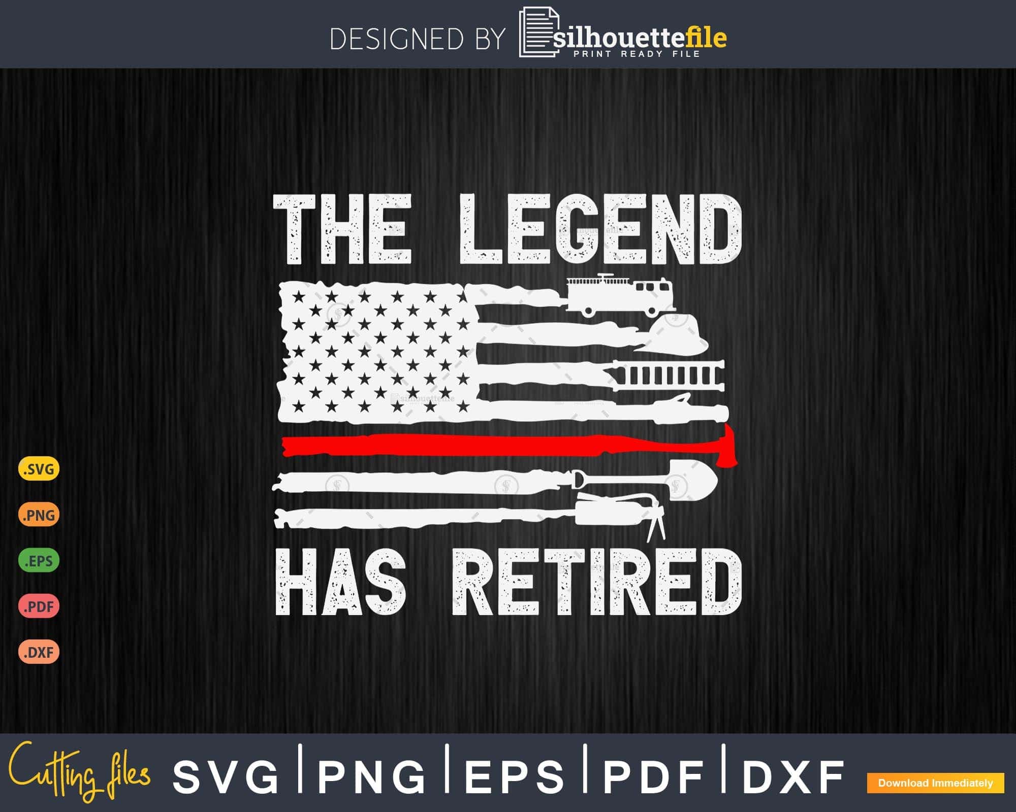The Legend Has Retired Firefighter Retirement Gift Svg Png Cut File ...
