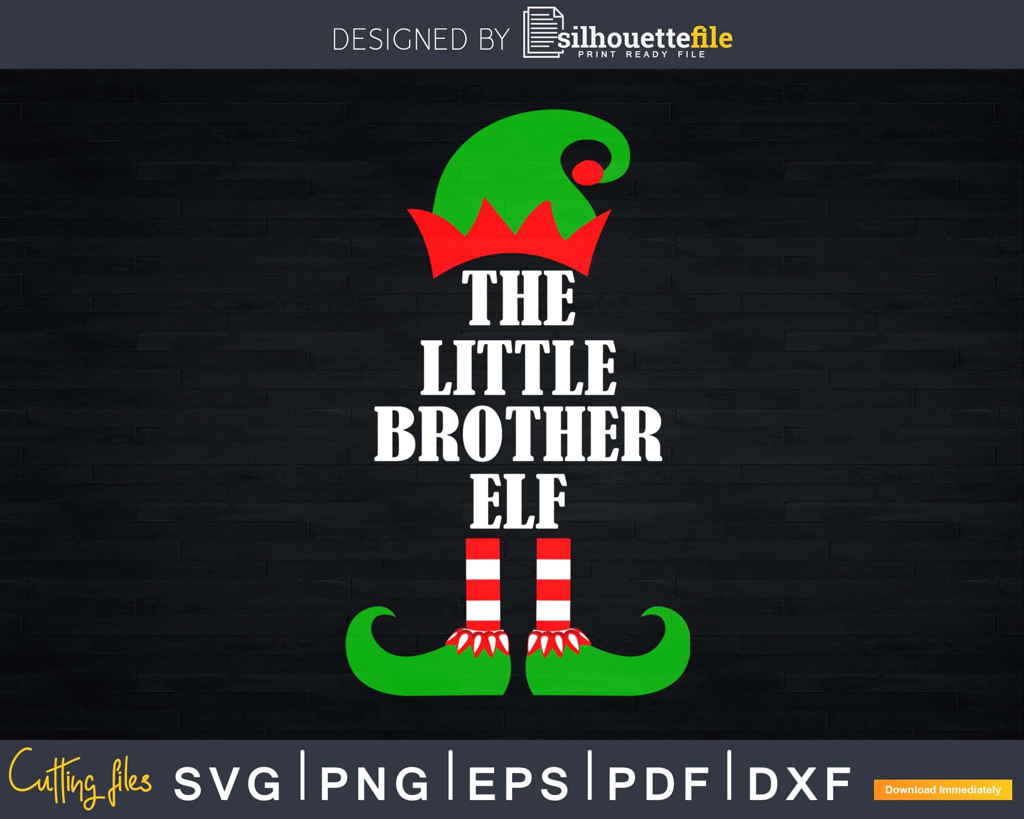 the little brother elf svg dxf png craft cricut cutting file ...