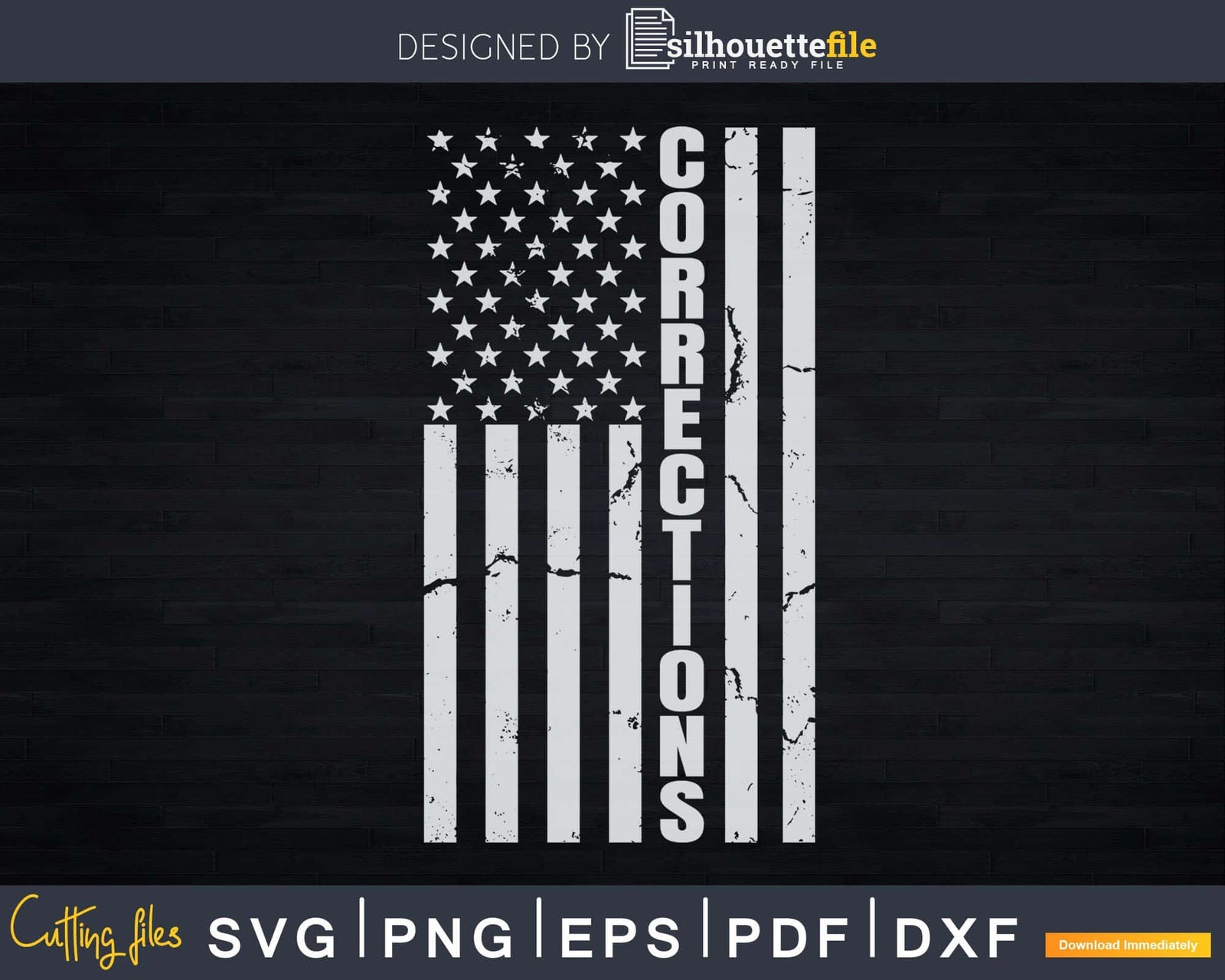 Thin Silver Line Corrections Flag Svg Dxf Cut Files | Silhouettefile