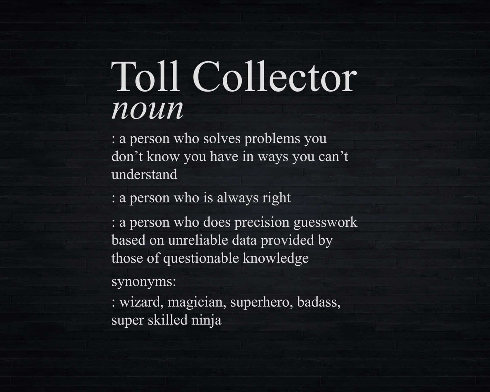 Toll Collector Definition Profession Svg Png T-shirt Designs ...
