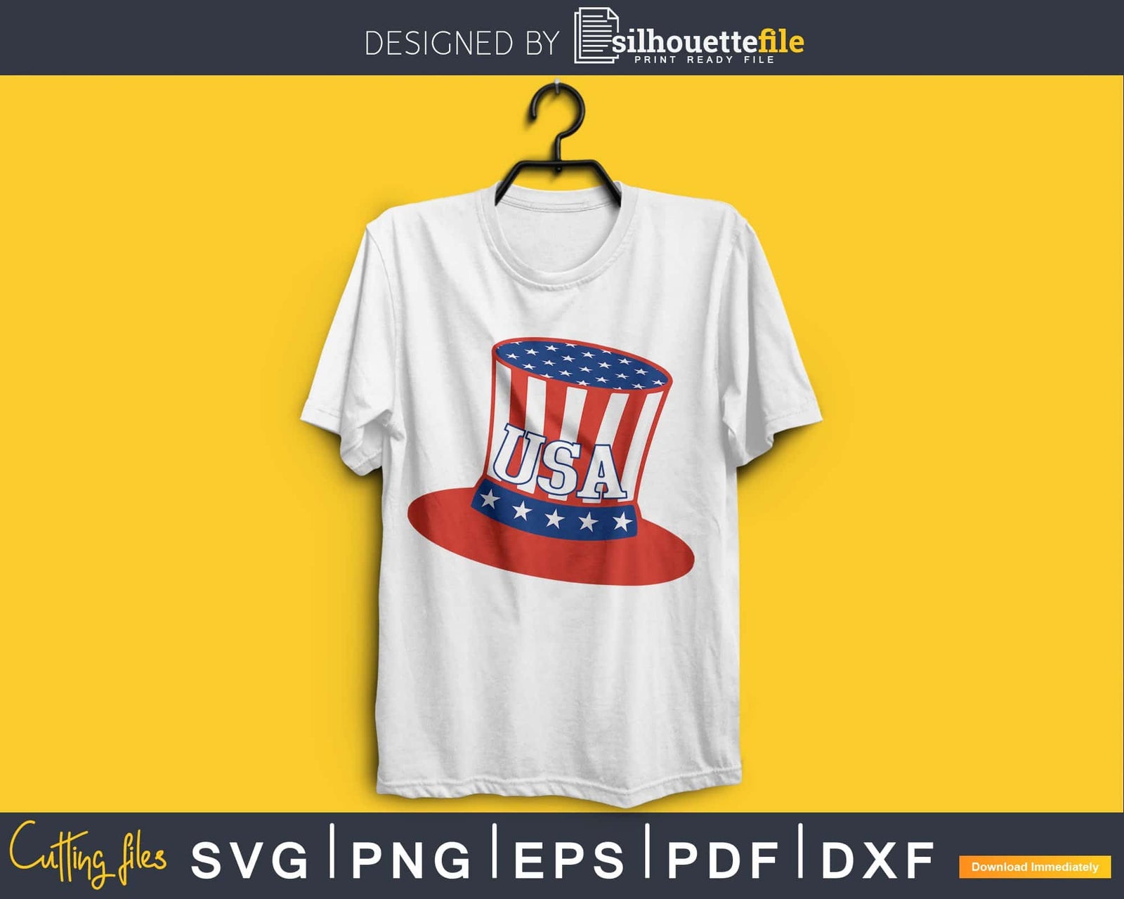 Top Hat 4th of July Independence Day svg Cricut Cut Files | SilhouetteFile