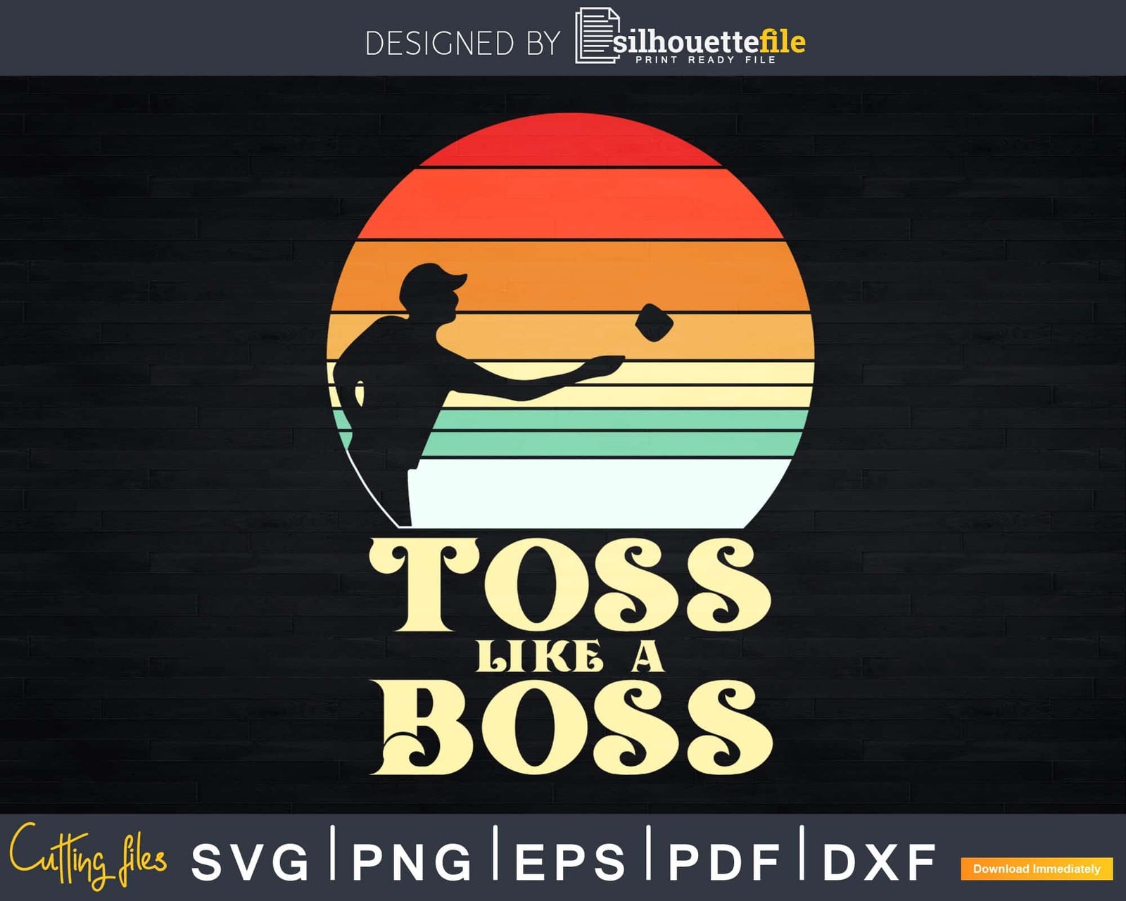 Toss Like A Boss Retro Style Cornhole Shirt Svg Dxf Png | Silhouettefile