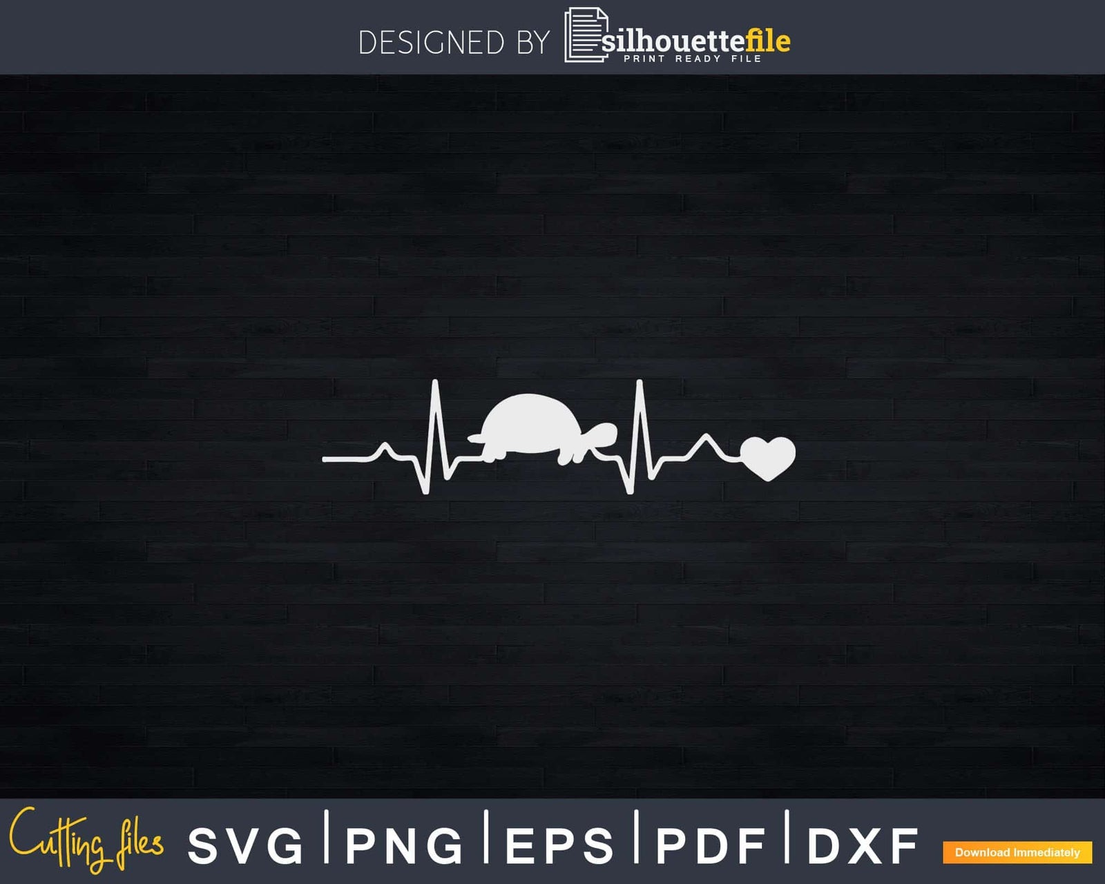 Turtle Heartbeat Svg Png Cut Files | Silhouettefile