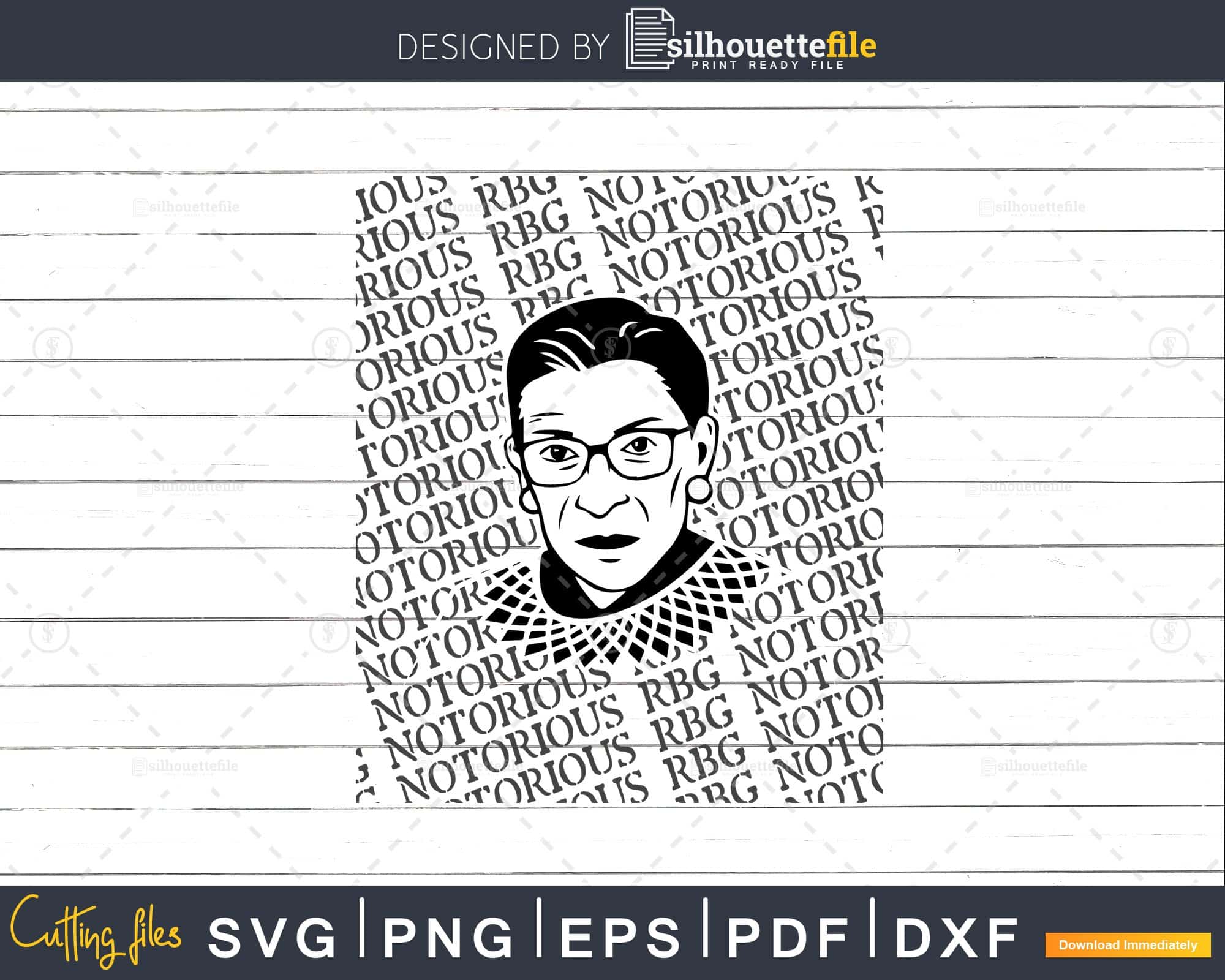 Typography Notorious RBG Ruth Bader Ginsburg svg png design cut files ...