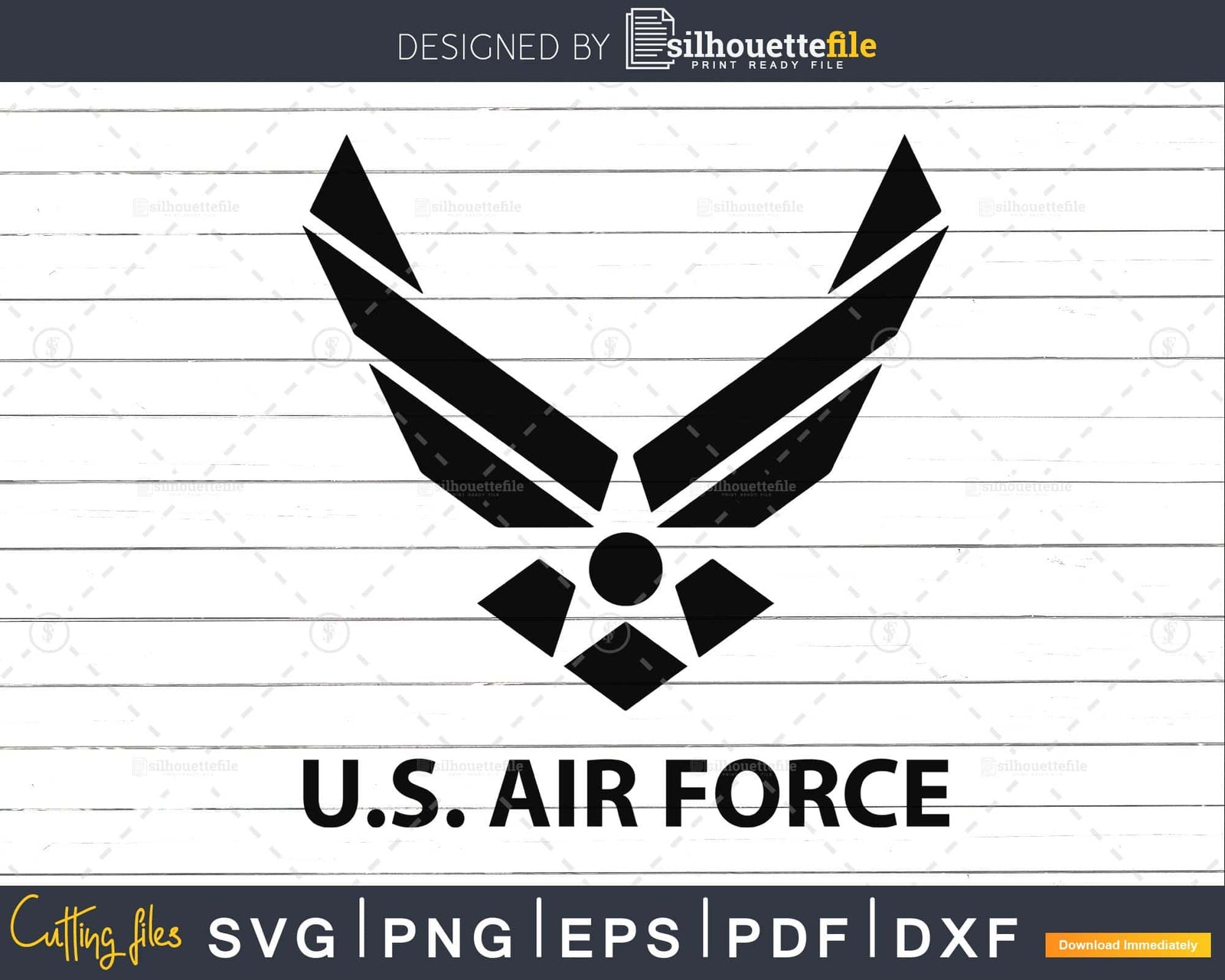 U.S. Air Force Wing Veteran svg png eps clip art Cut File | Silhouettefile