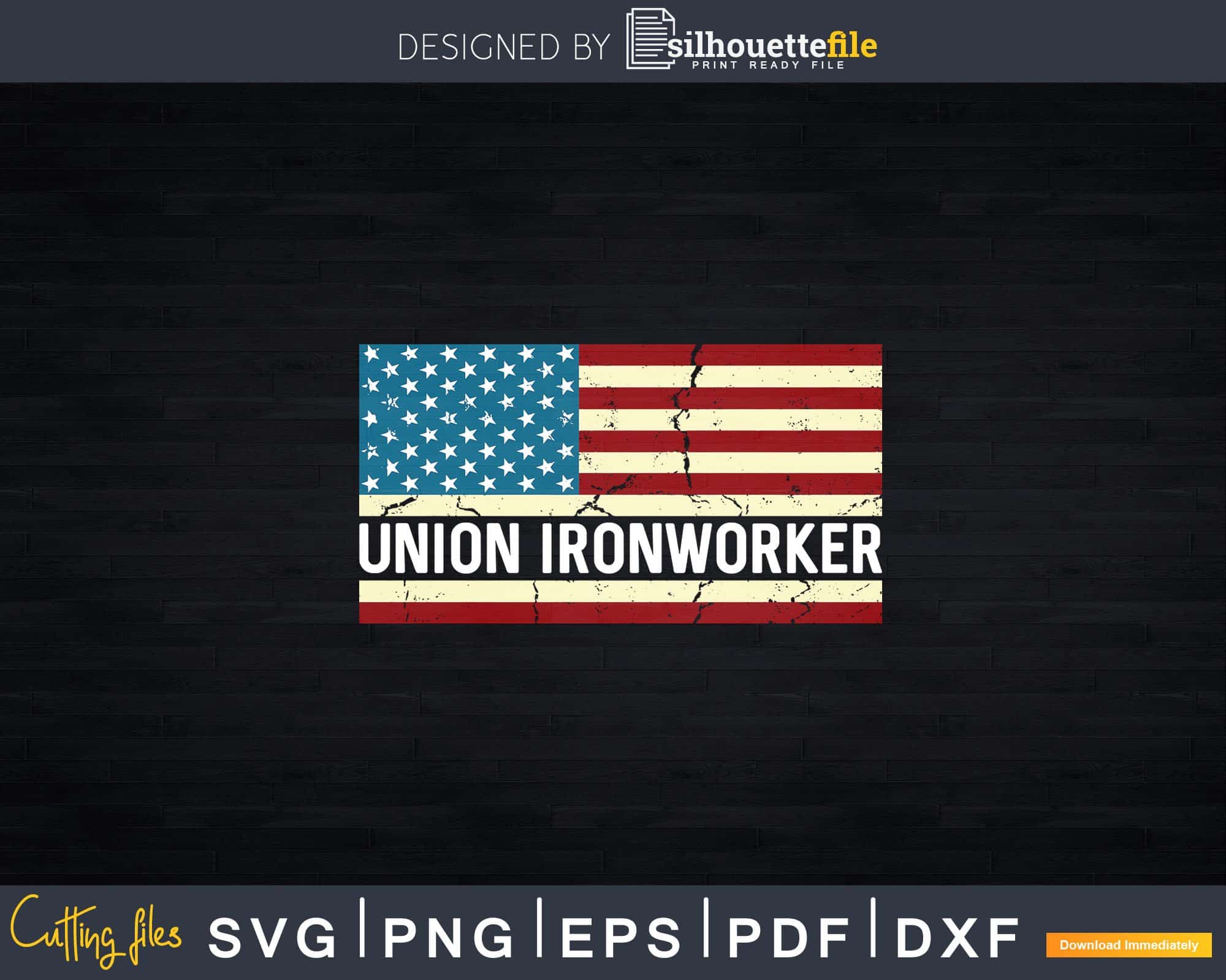 Union Ironworker American Flag Ironworker Svg Png Cut File | Silhouettefile